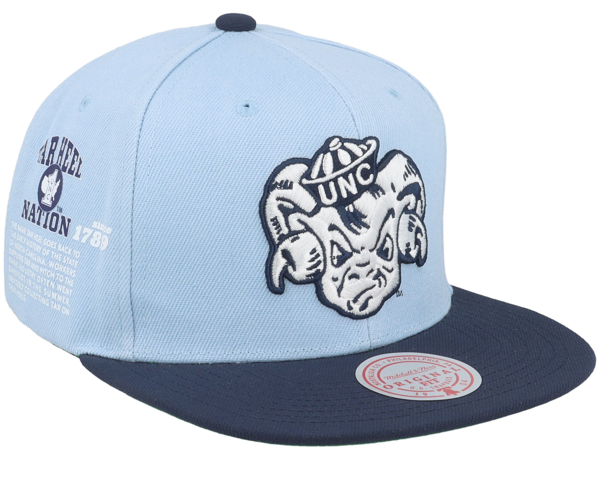 North Carolina Tar Heels Team Origins Light Blue/Navy Snapback ...