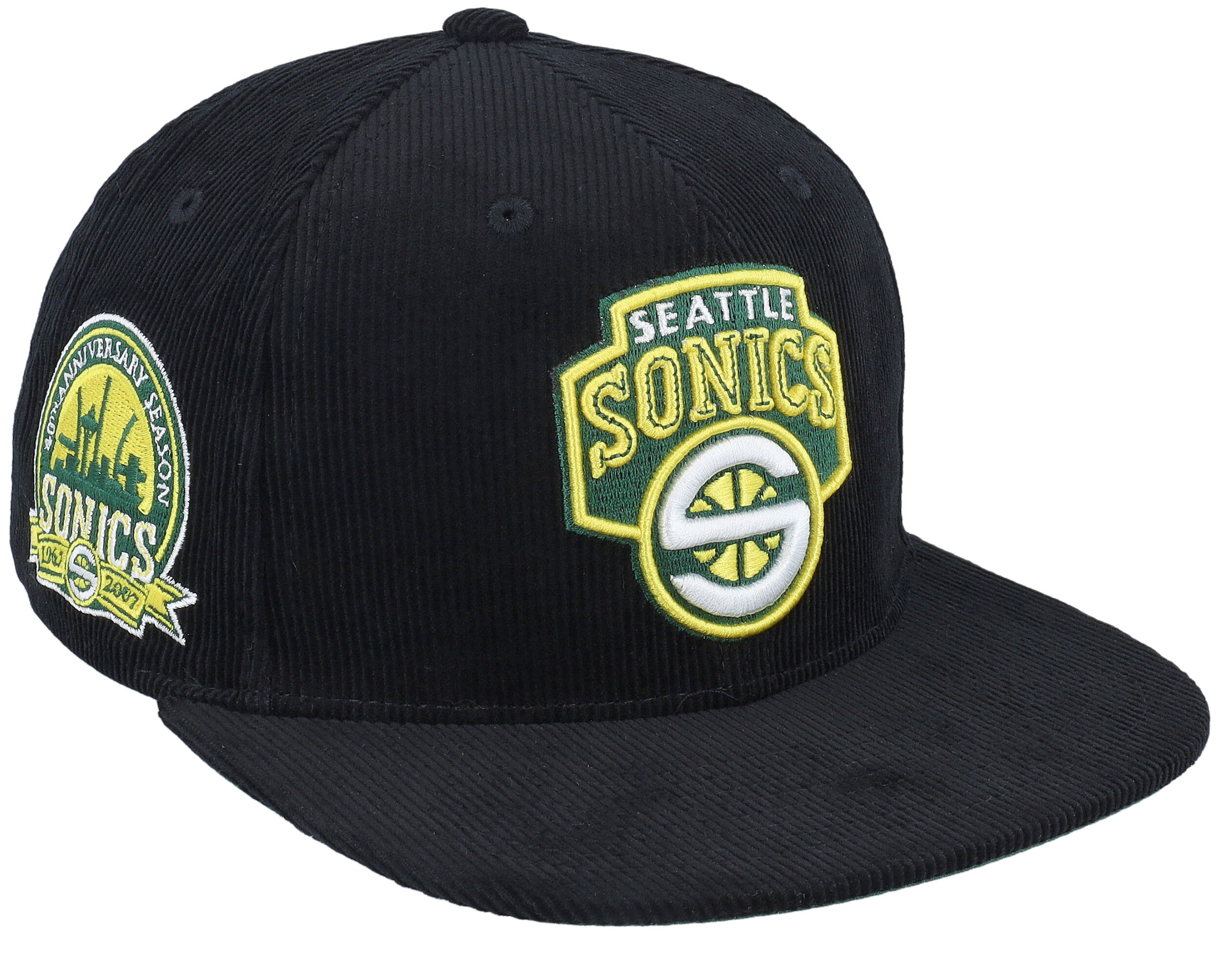 Seattle Supersonics Black Cord Hwc Black Snapback | Hatstoreworld.com