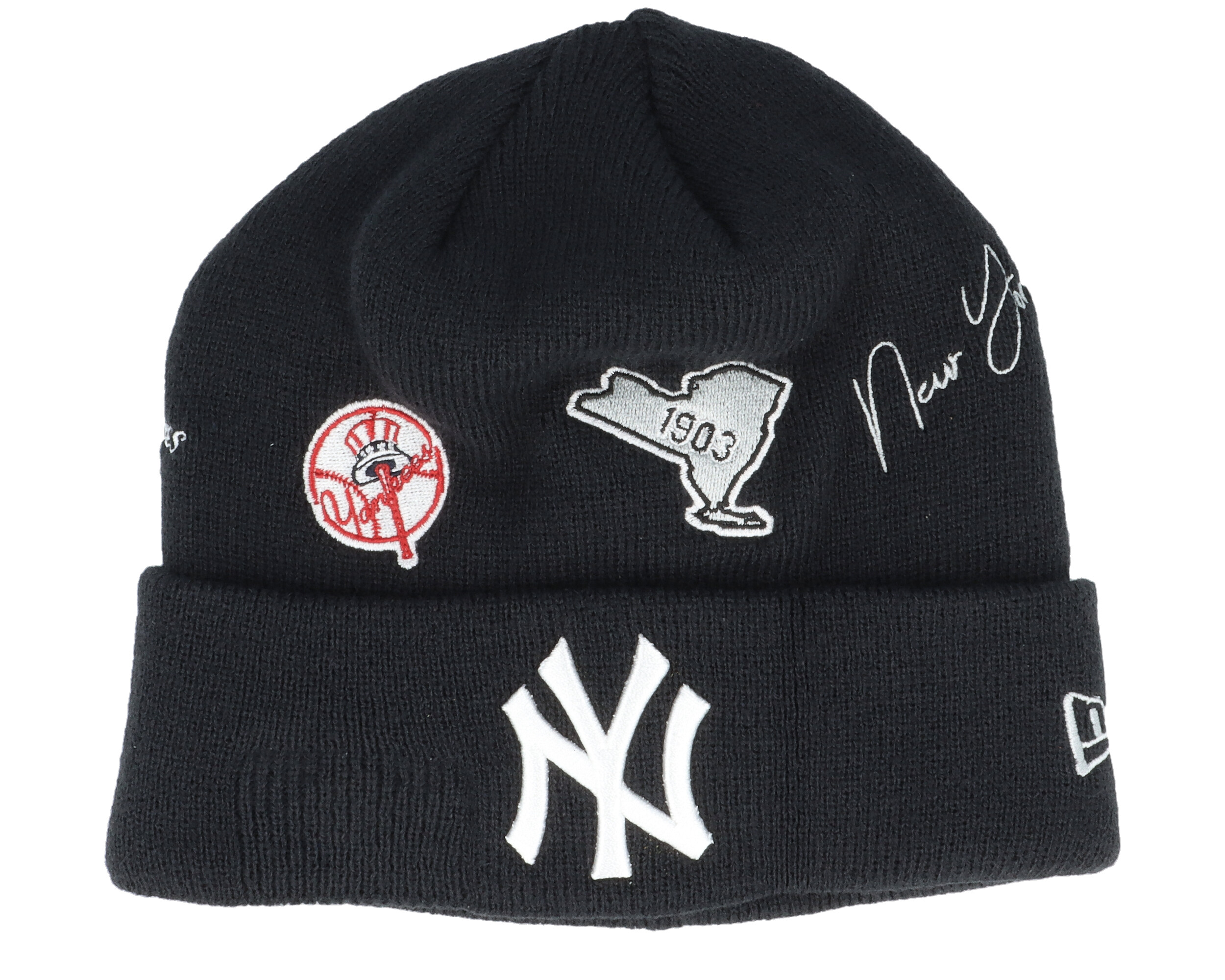 New York Yankees M Knit Identity D3 Black Cuff | Hatstoreworld.com