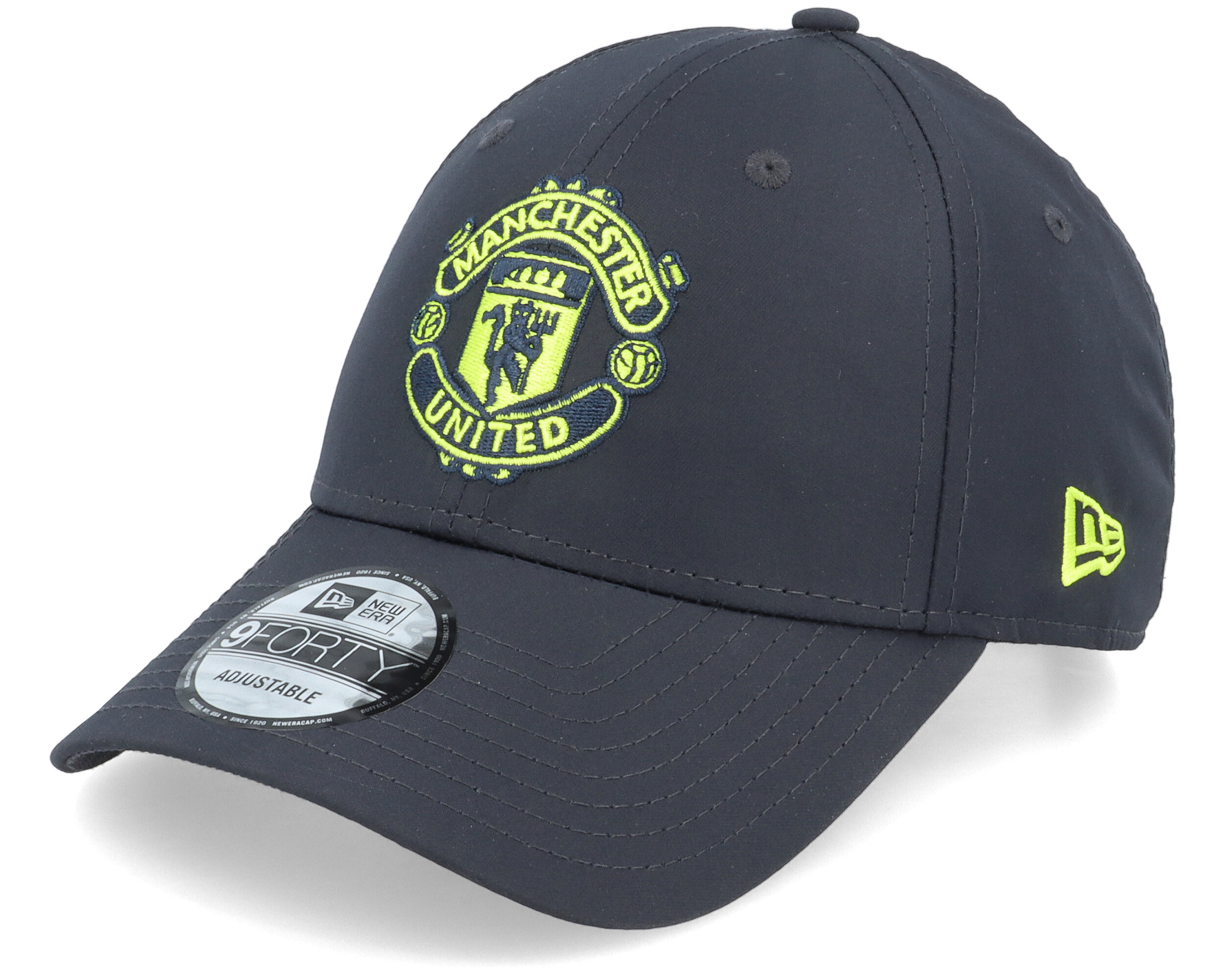 Manchester United Fw Poly Pop 9FORTY Navy/Cyber Green Adjustable ...