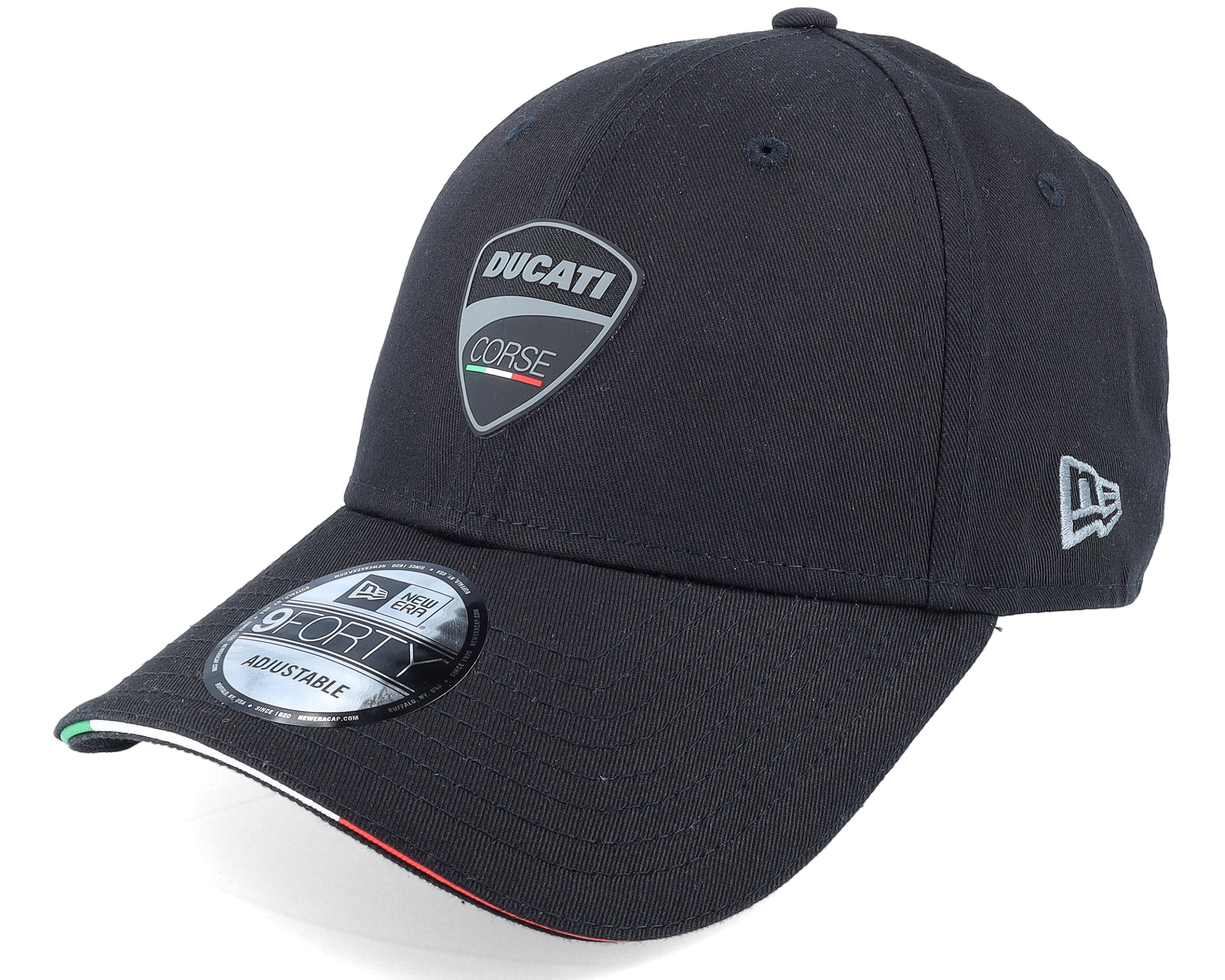 Ducati Italian Flag Visor 9FORTY Black Adjustable | Hatstoreworld.com