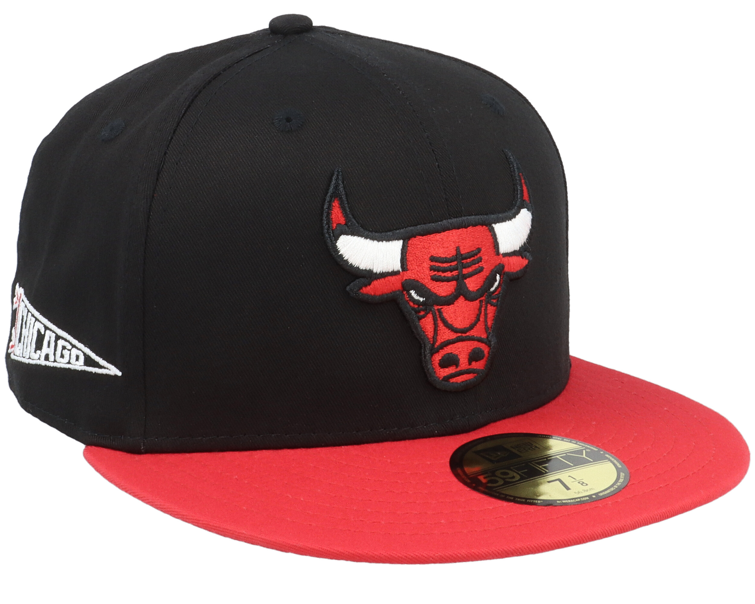 Chicago Bulls Team City Patch 59FIFTY Black/Red Fitted | Hatstoreworld.com