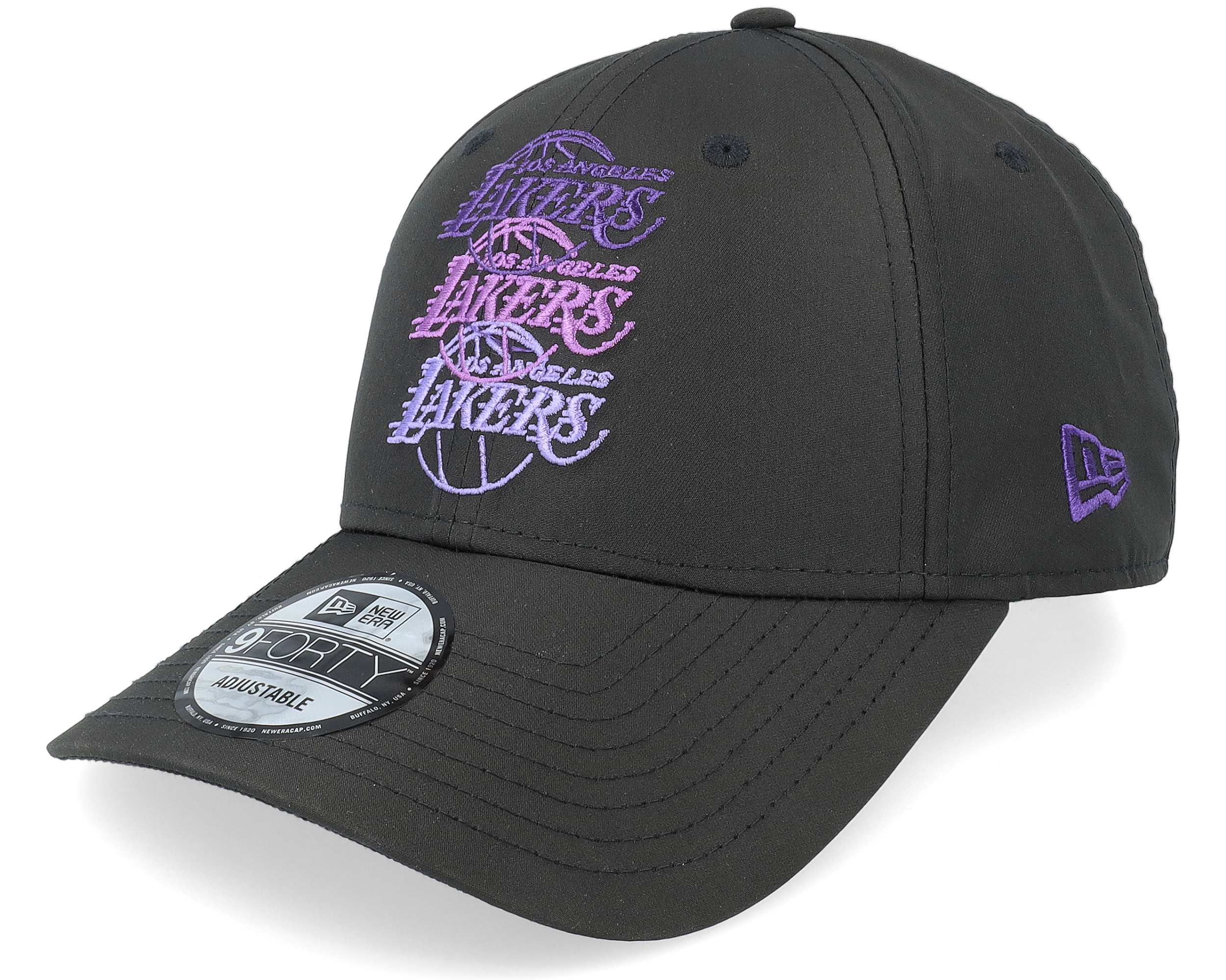 Los Angeles Lakers Stack Logo 9FORTY Black Adjustable - New Era หมวก ...