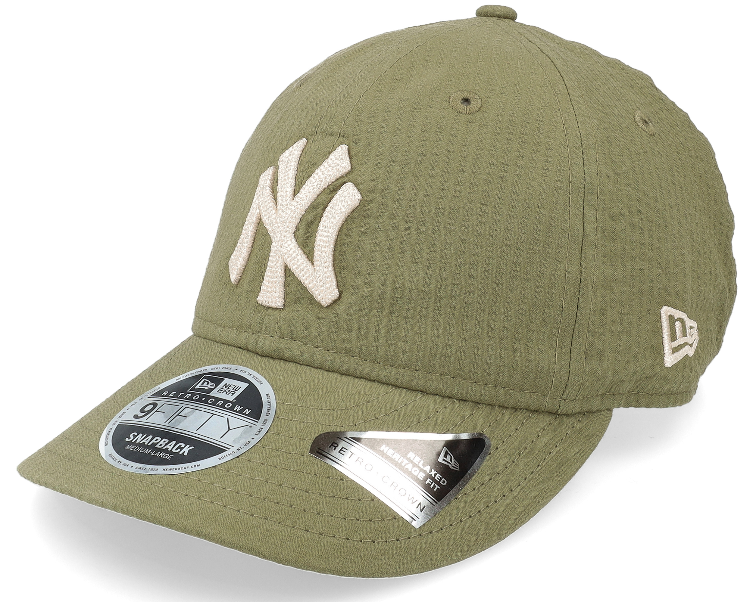 New York Yankees Seersucker 9FIFTY Rc Olive Adjustable - New Era ...