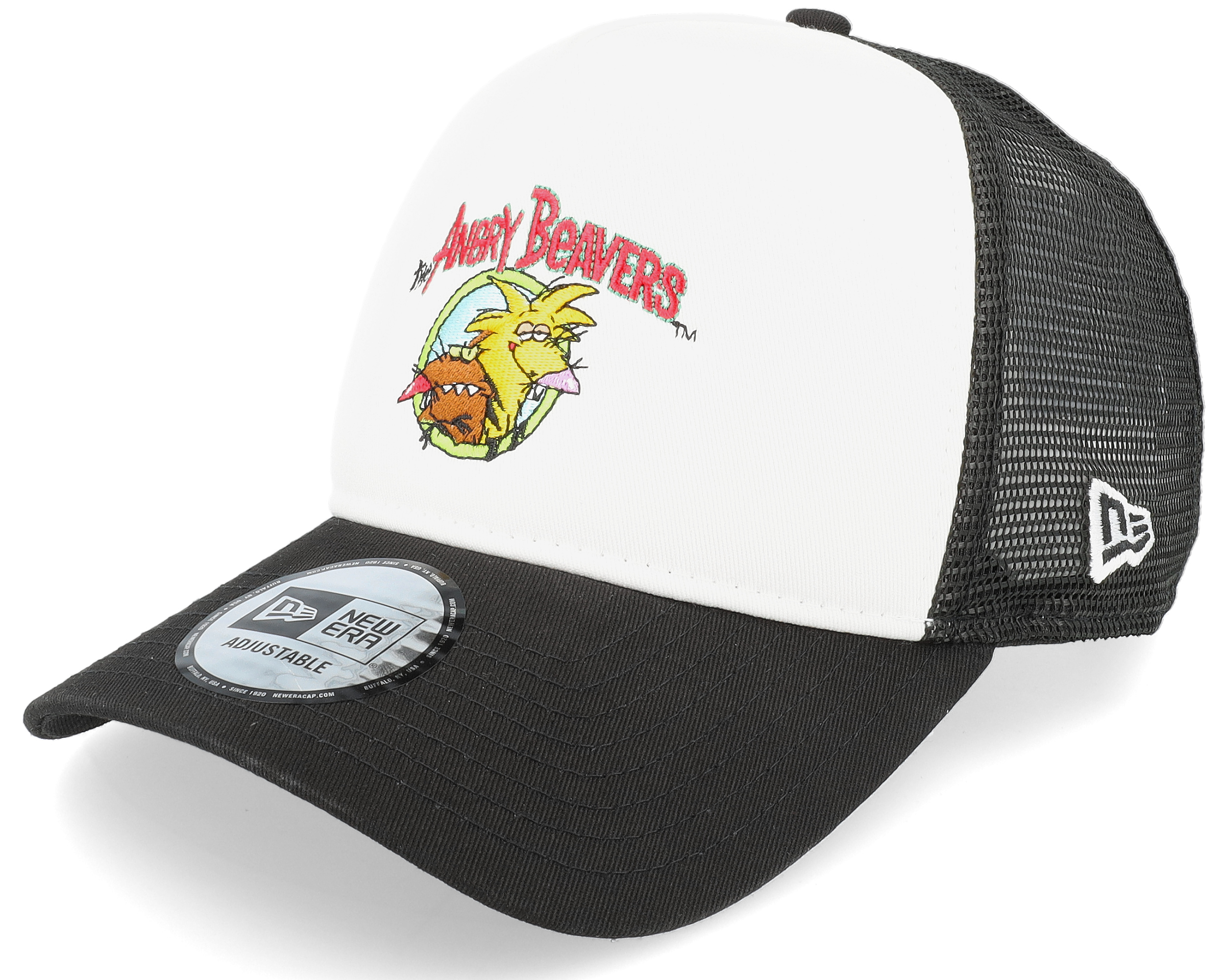 Nickelodeon Character Angry Beavers White/Black Trucker | Hatstoreworld.com