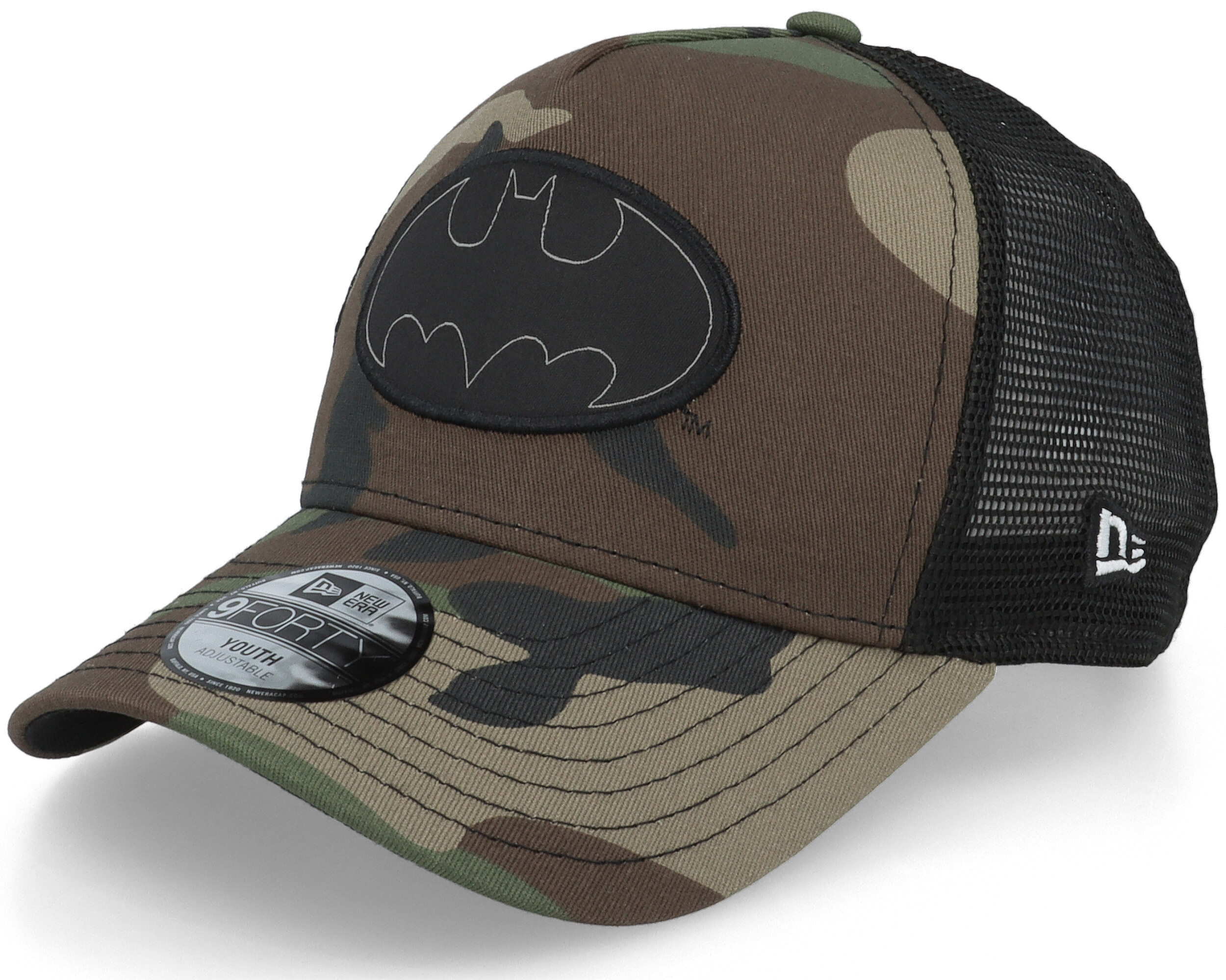 Kids Character Batman Camo/Black Trucker | Hatstoreworld.com
