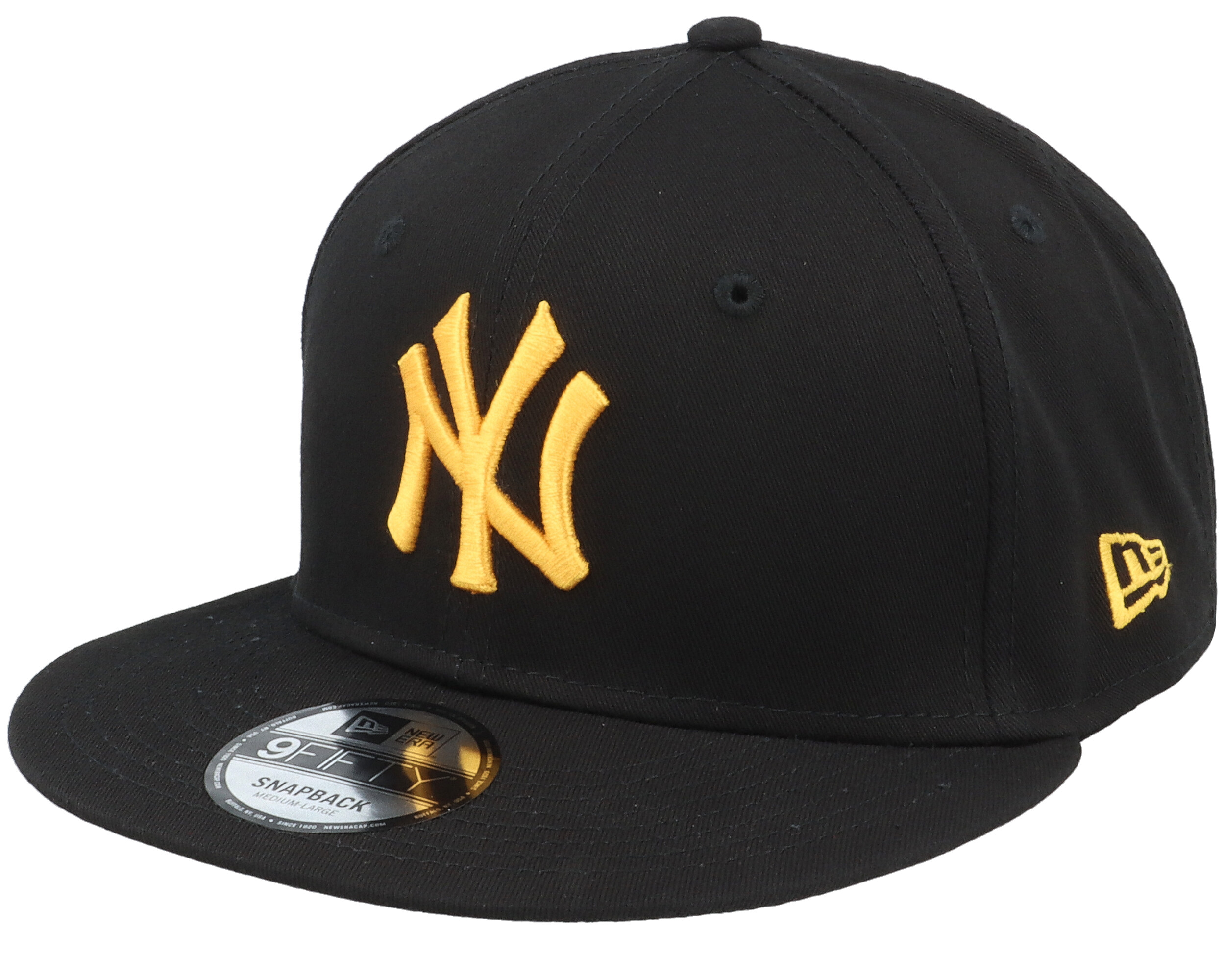New York Yankees League Essential 9FIFTY Black/Yellow Snapback - New ...
