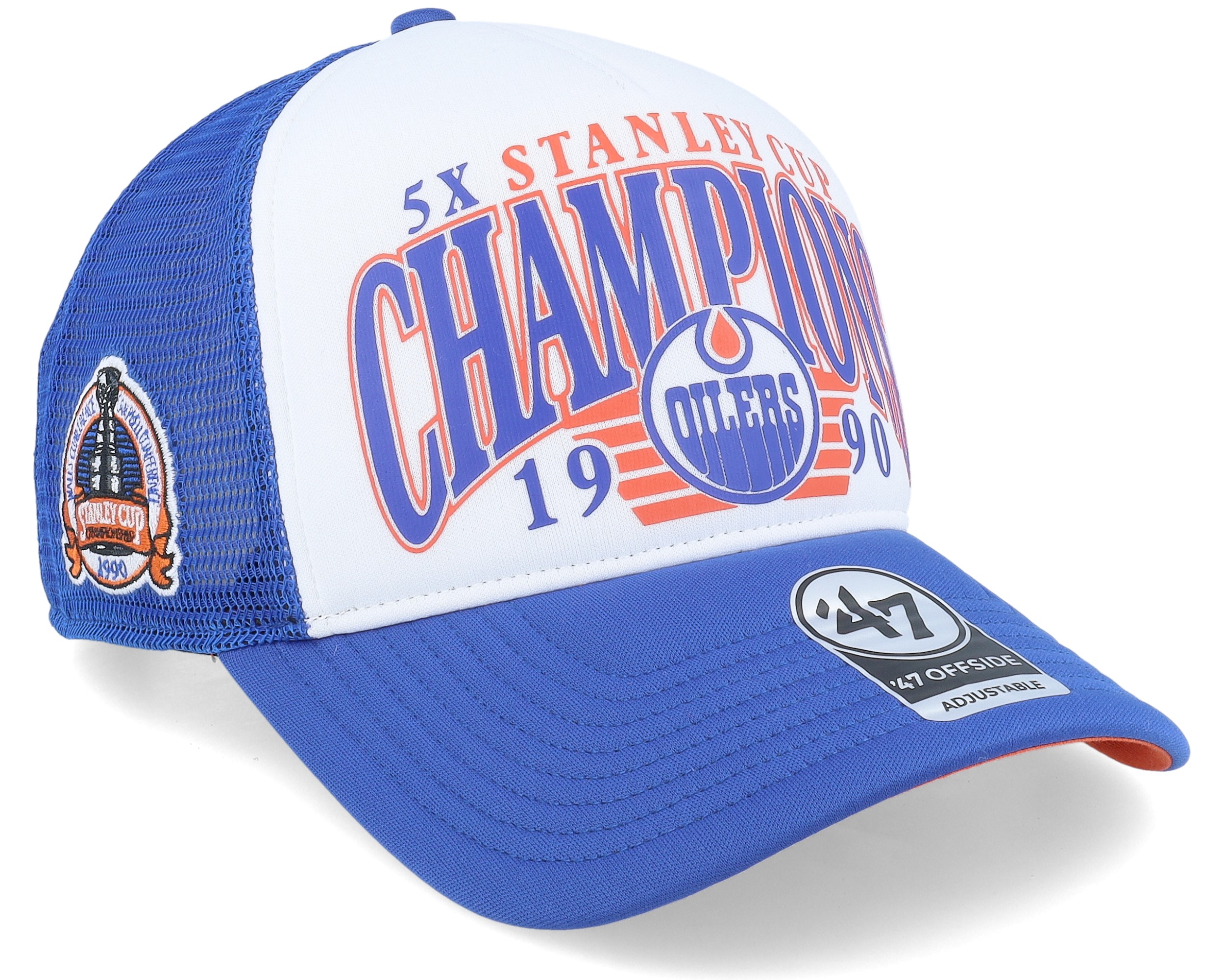Edmonton Oilers NHL Foam Champ Offside Dt White/Royal Trucker ...