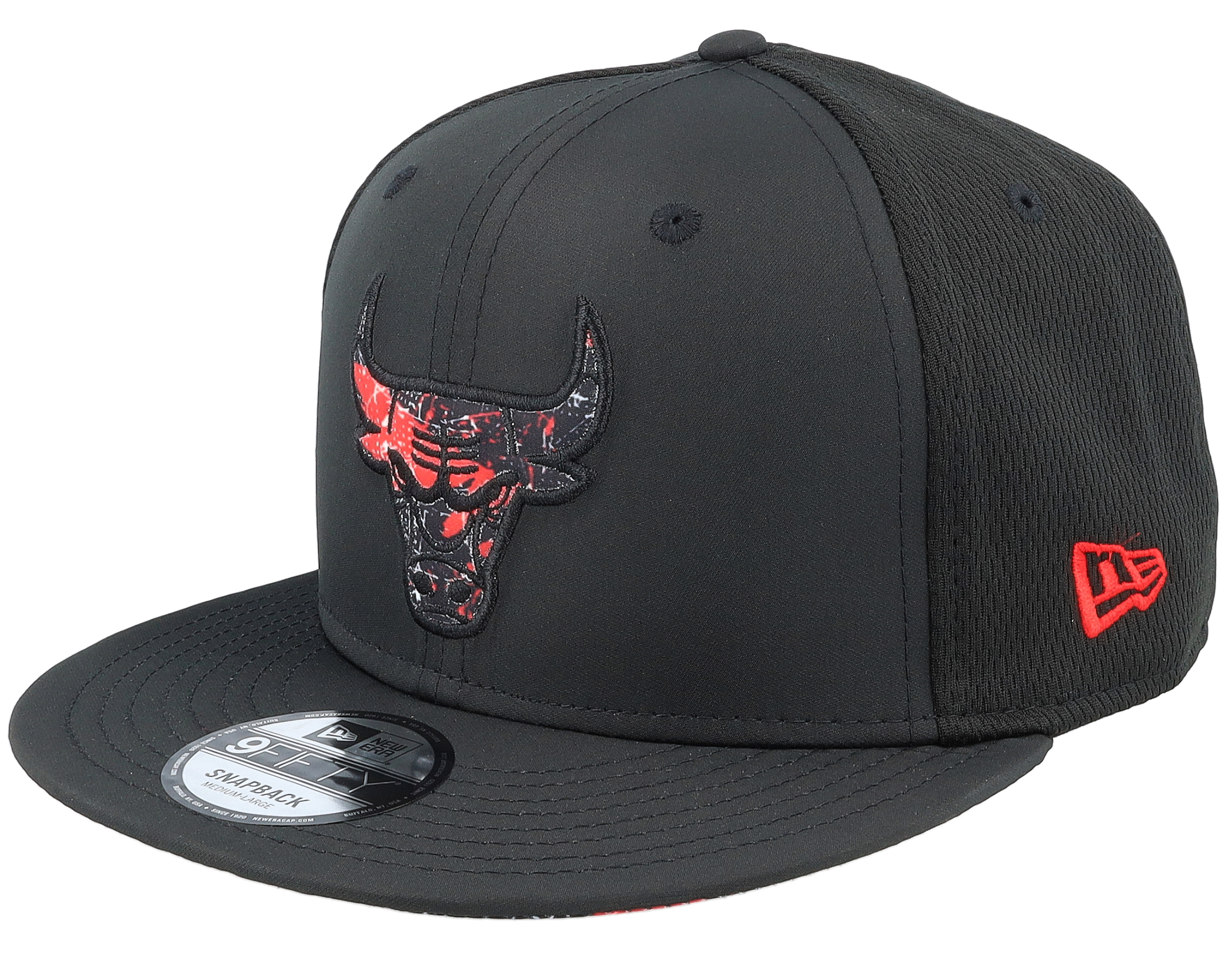 Chicago Bulls Print Infill 9FIFTY Black Snapback | Hatstoreworld.com