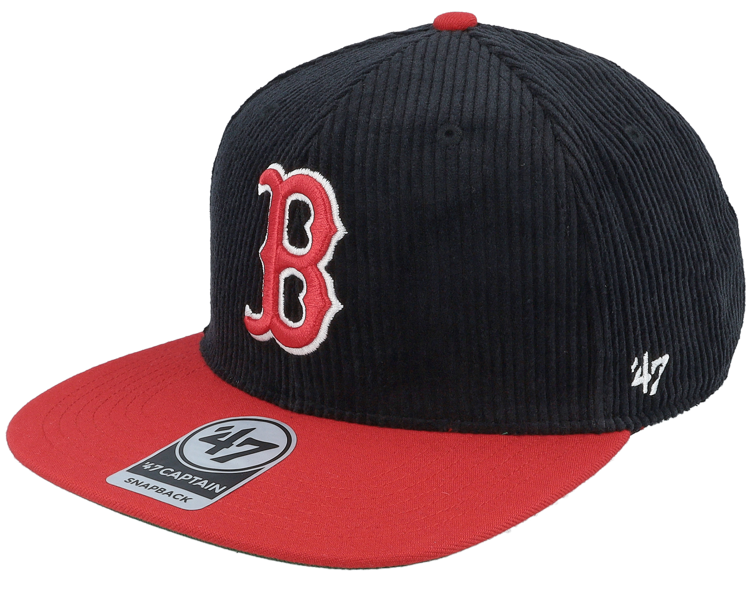 Boston Red Sox Thick Cord Captain Black/Red Snapback | Hatstoreworld.com