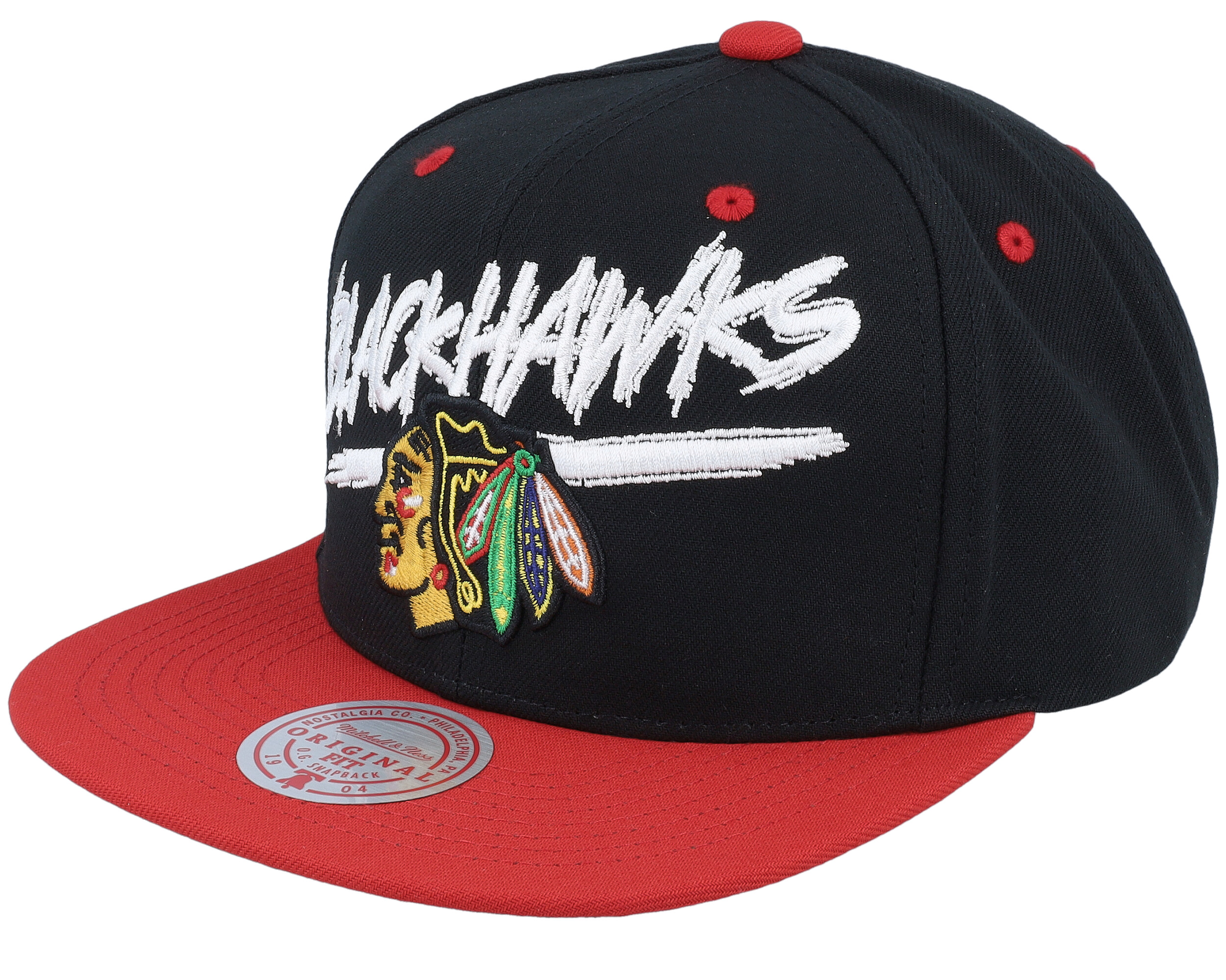 Chicago Blackhawks Transcript Black/Red Snapback | Hatstoreworld.com