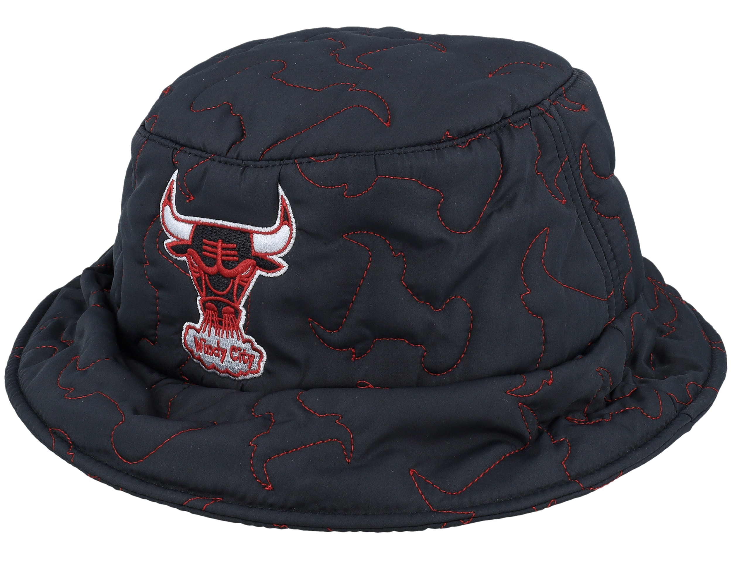 Chicago Bulls Quilted Hat Hwc Black Bucket | Hatstoreworld.com