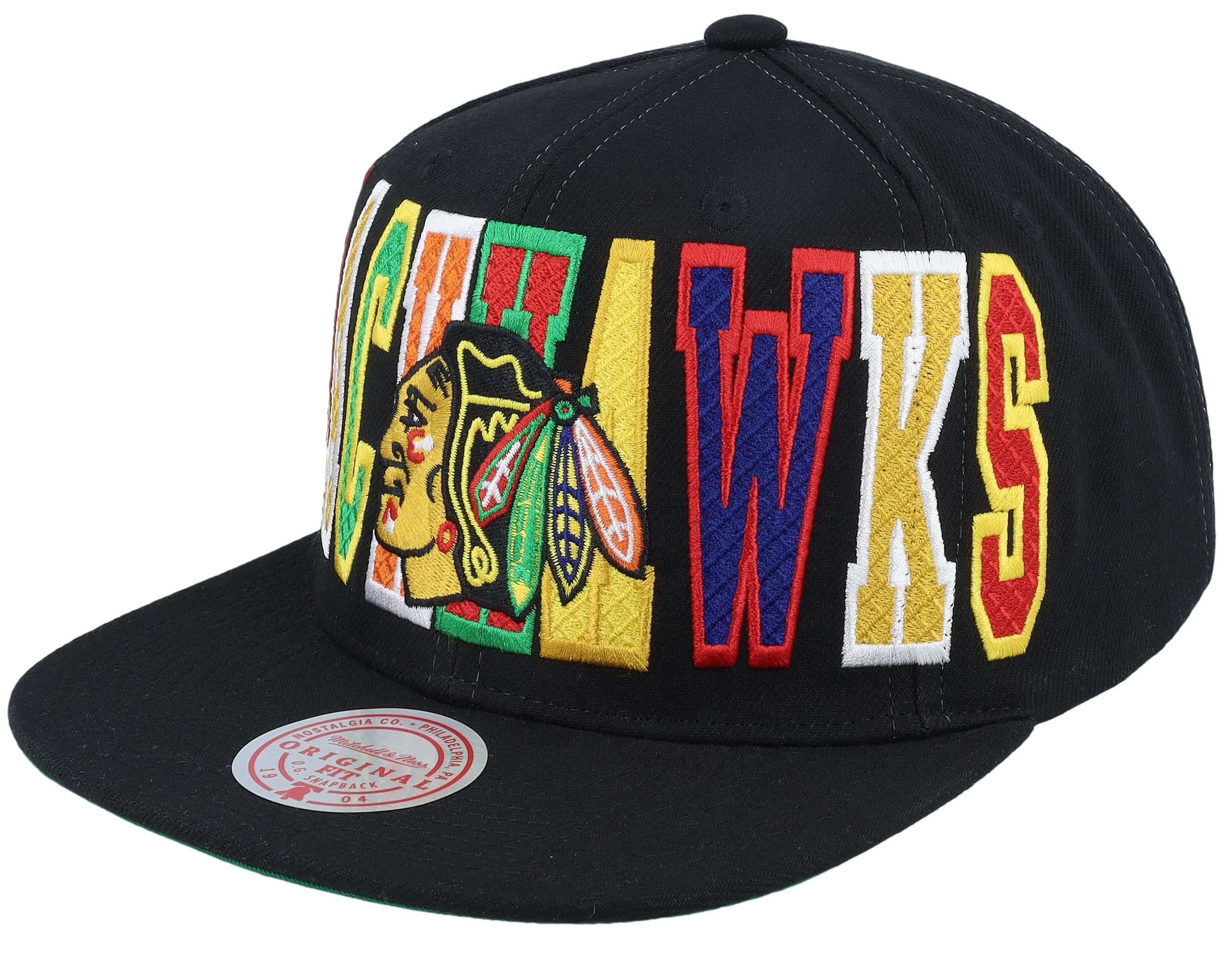 Chicago Blackhawks Varsity Bust Black Snapback | Hatstoreworld.com