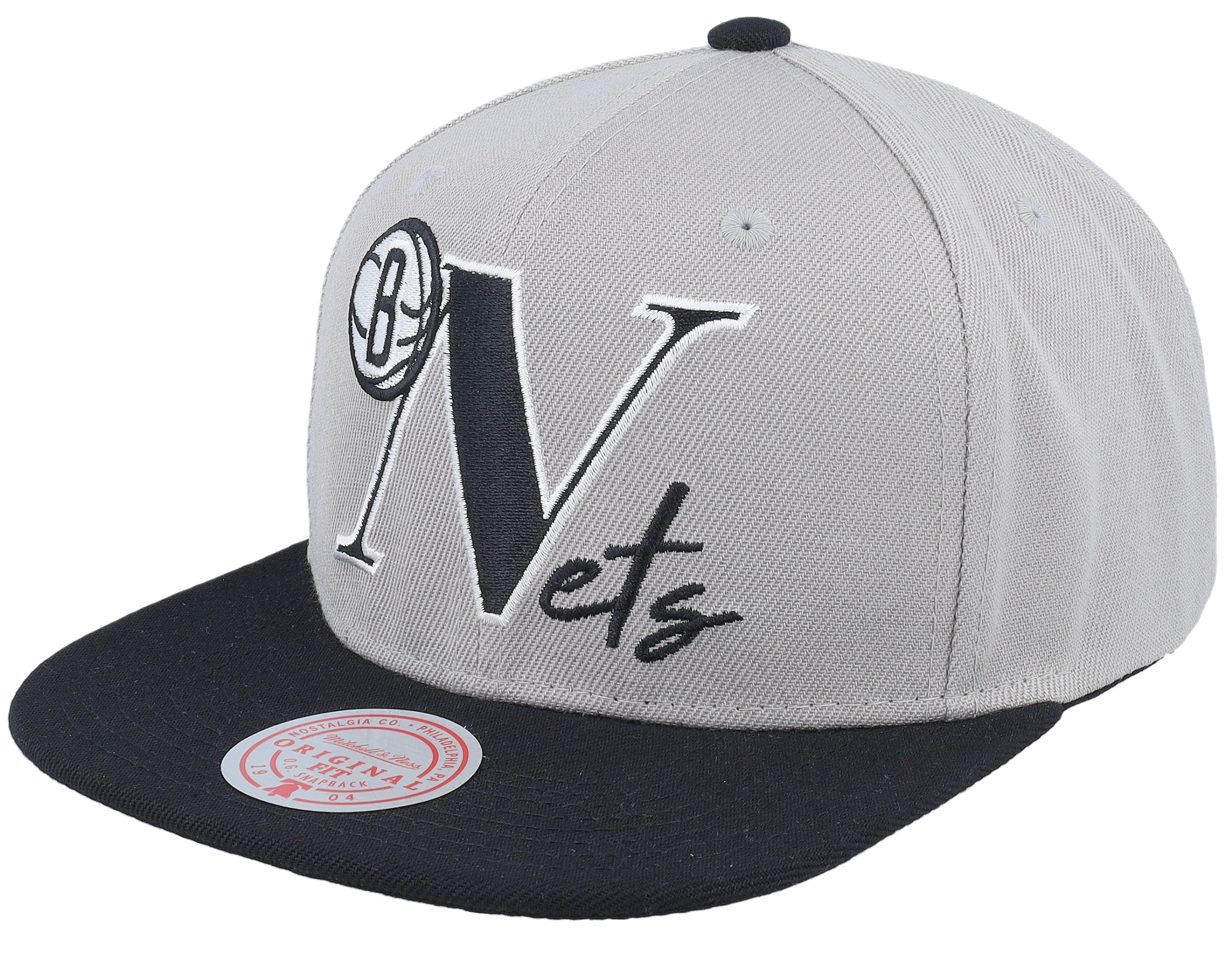 Brooklyn Nets Top Letter Grey Snapback - Hatstore.se