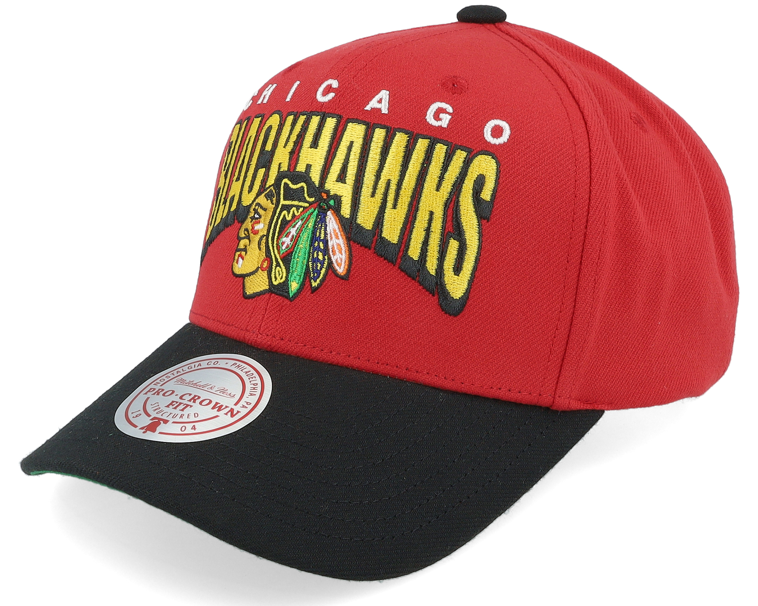 Chicago Blackhawks Boom Text Pro Red Adjustable | Hatstoreworld.com