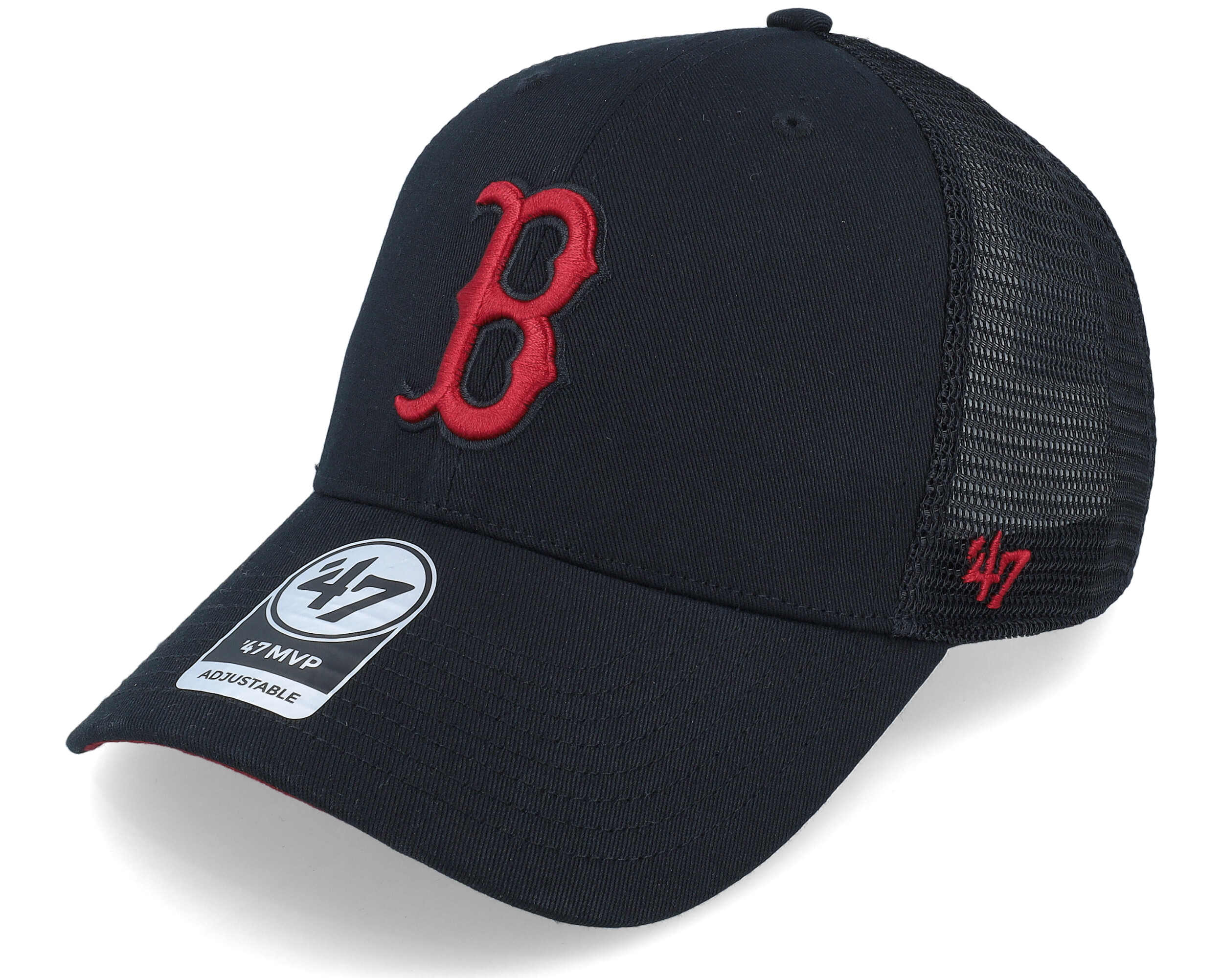 Boston Red Sox Ballpark Mesh Mvp Black Adjustable | Hatstoreworld.com