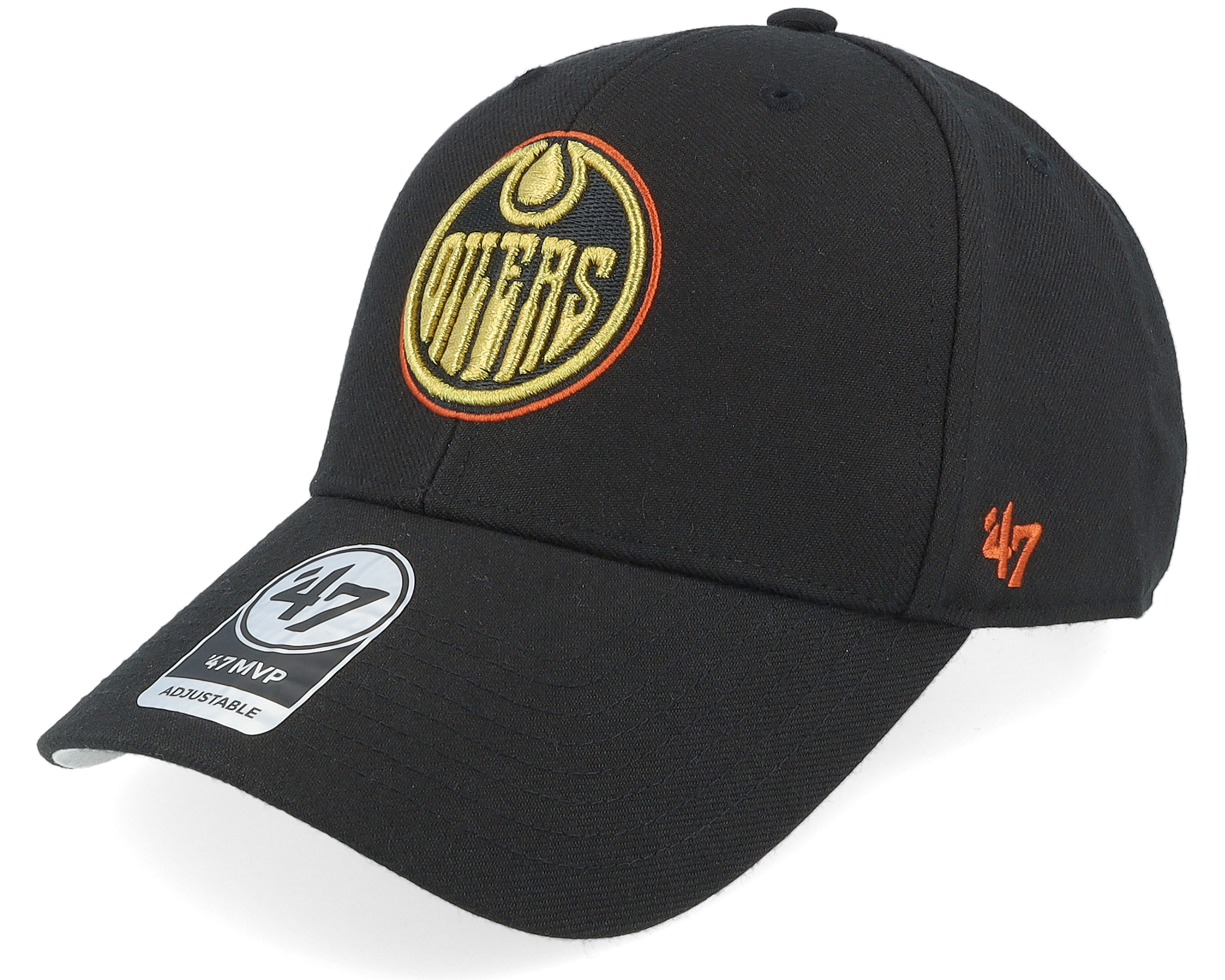 Edmonton Oilers Color Pop Metallic Mvp Black Adjustable - 47 Brand ...