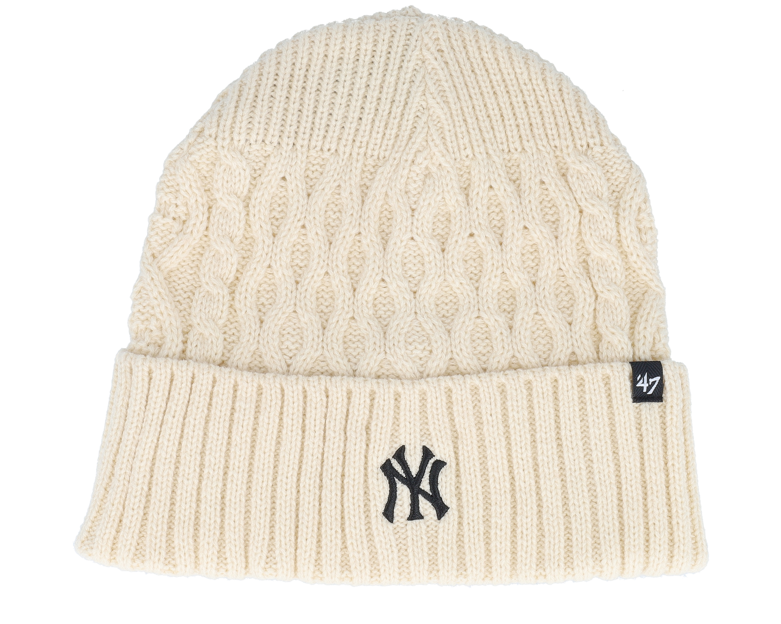 New York Yankees MLB Drumcliffe 47 Knit Ny Natural Cuff | Hatstoreworld.com