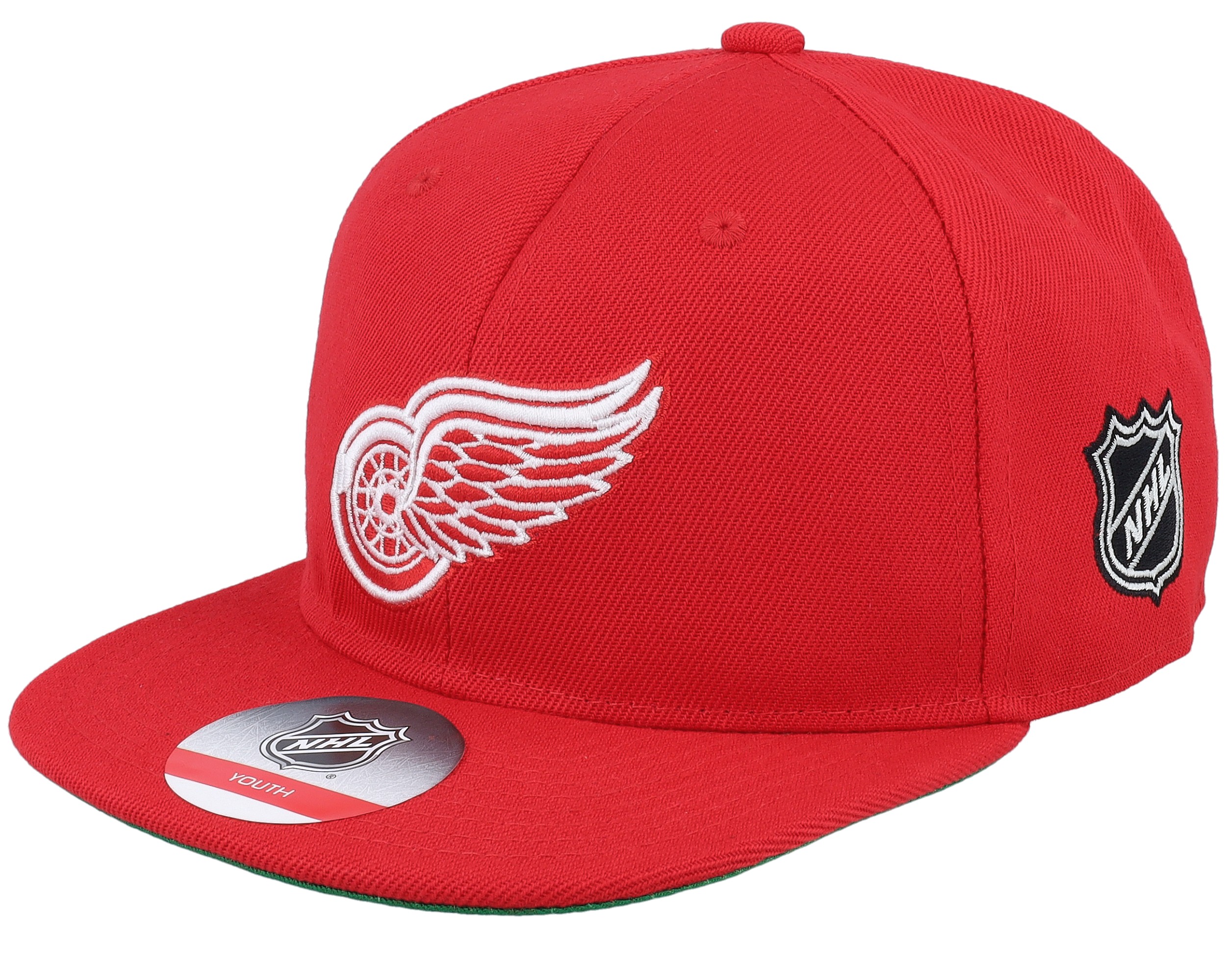 Kids Detroit Red Wings Logo Flatbrim Red Snapback | Hatstoreworld.com