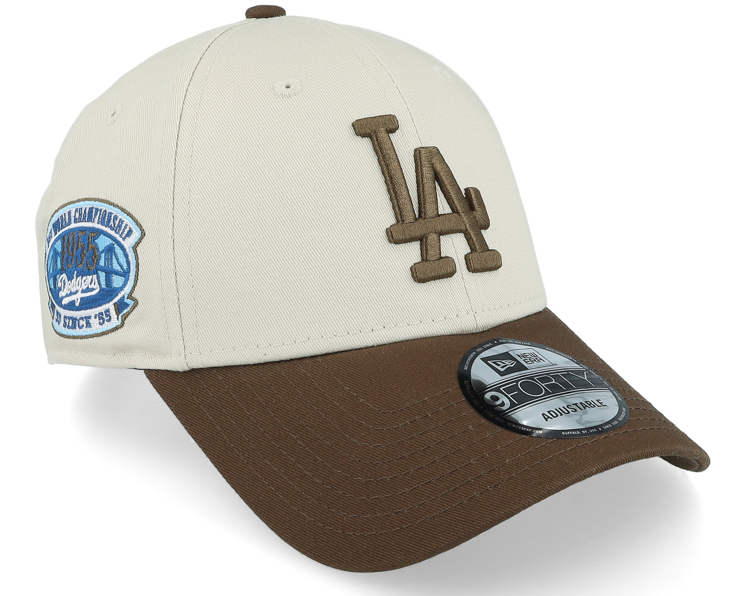 Los Angeles Dodgers Contrast World Series Patch 9FORTY Stone/Brown ...