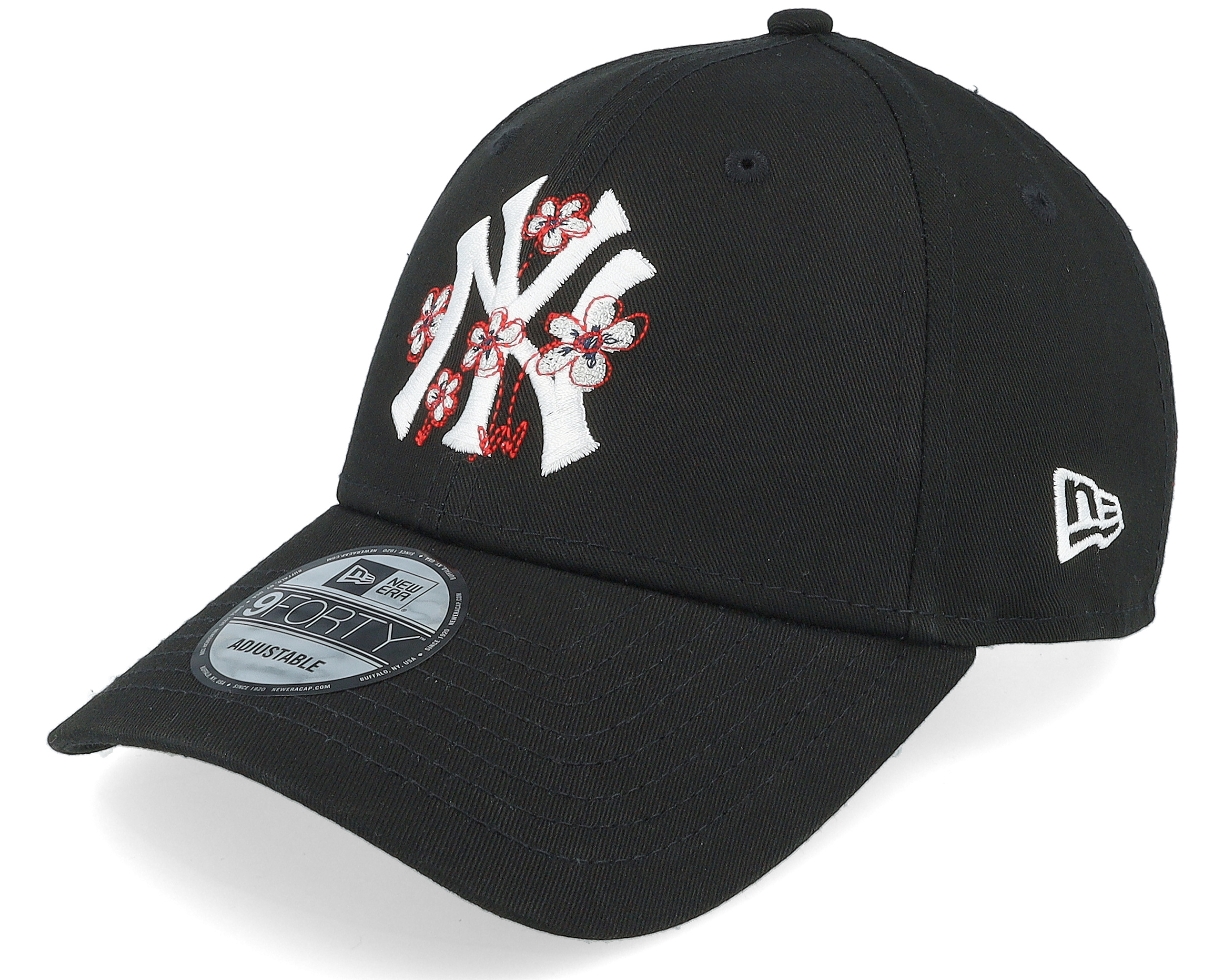New York Yankees Flower Icon 9FORTY Black Adjustable | Hatstoreworld.com