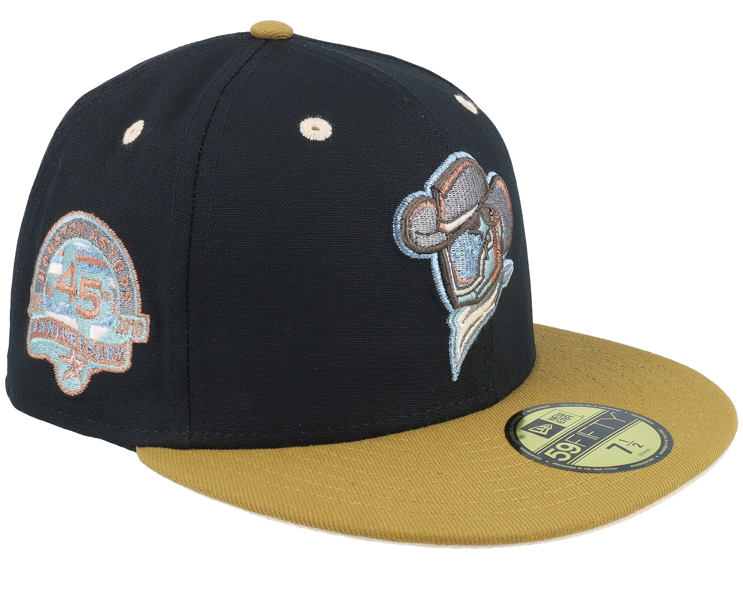 Sugar Land Space Cowboys Daredevil 59FIFTY 45 Anniversary Black/Gold ...