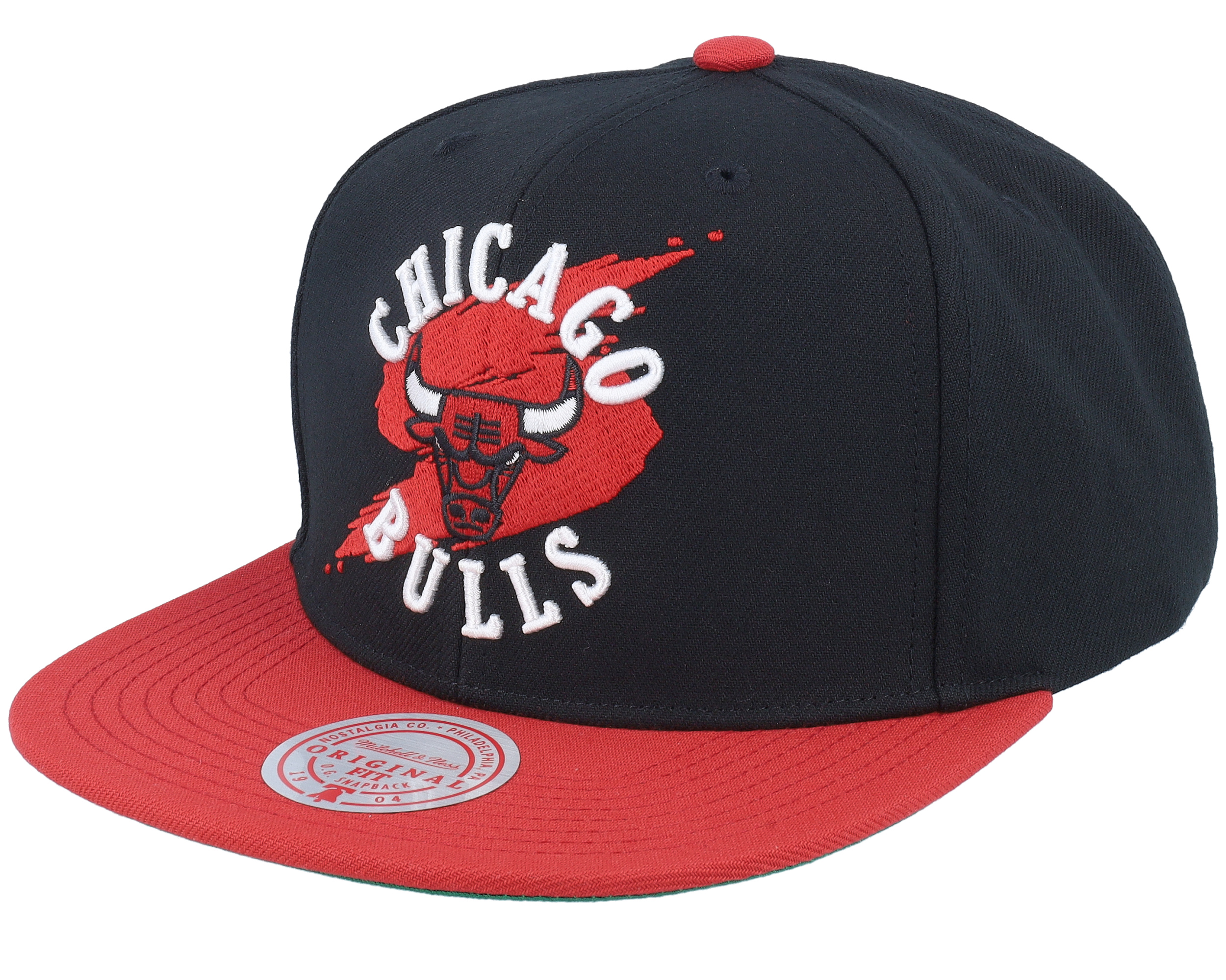 Chicago Bulls Circle Splash Black/Red Snapback | Hatstoreworld.com