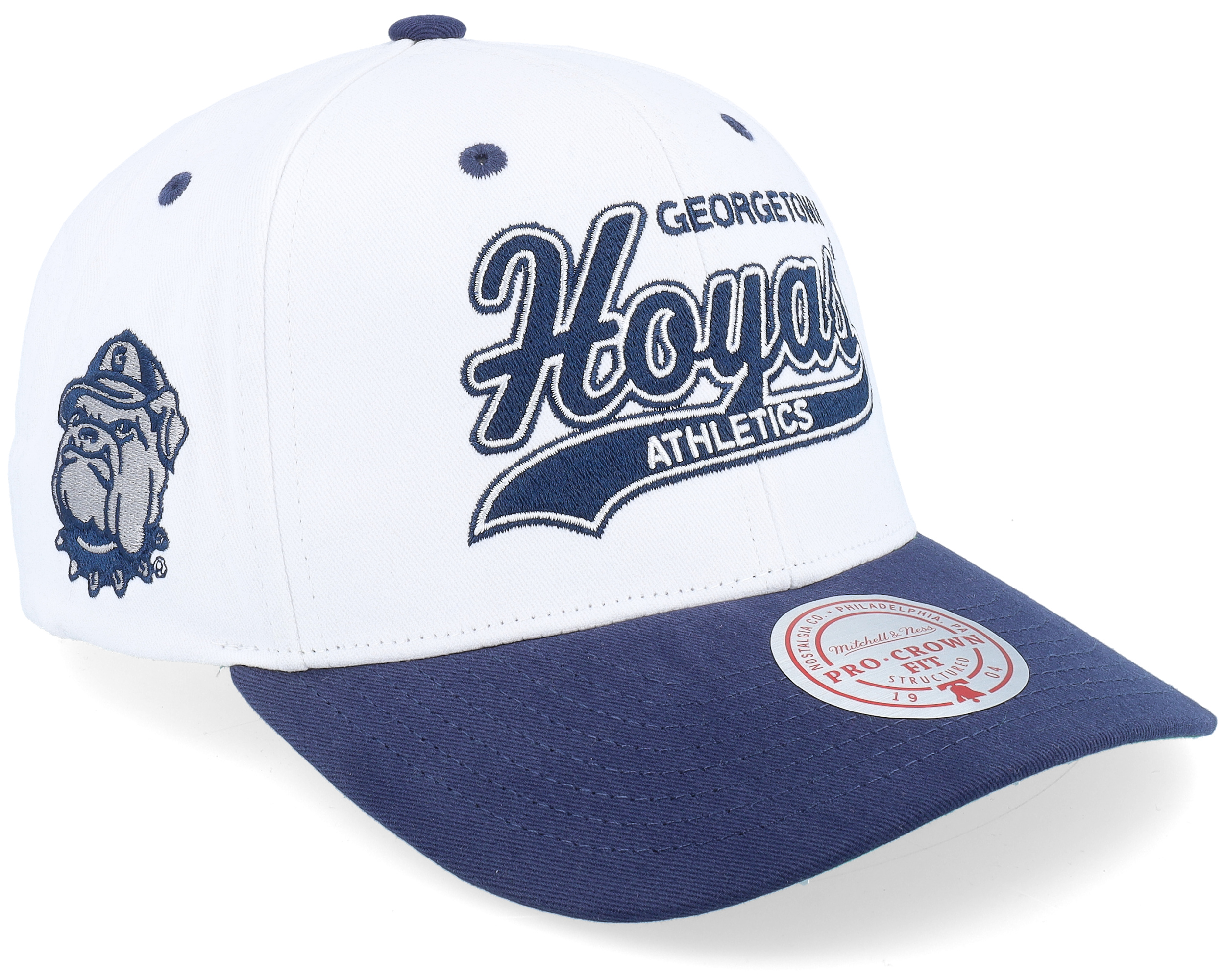 Georgetown Hoyas Tail Sweep Pro V White/Navy Adjustable | Hatstoreworld.com