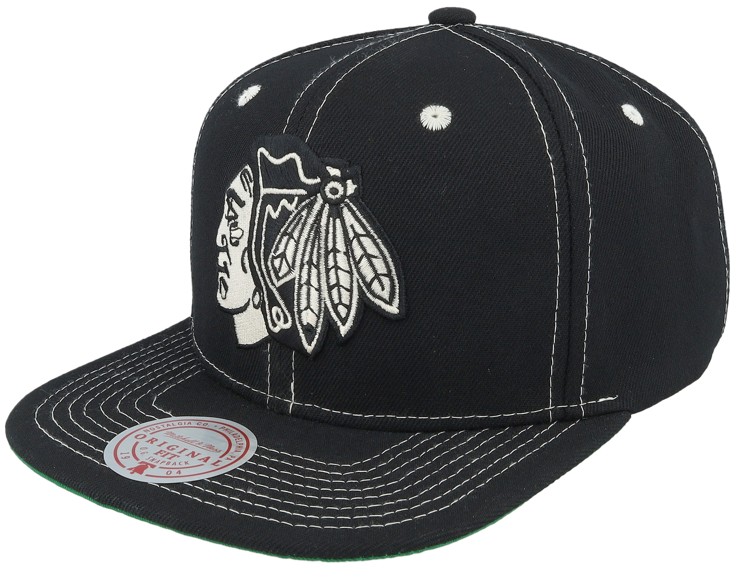 Chicago Blackhawks Contrast Natural Black Snapback | Hatstoreworld.com
