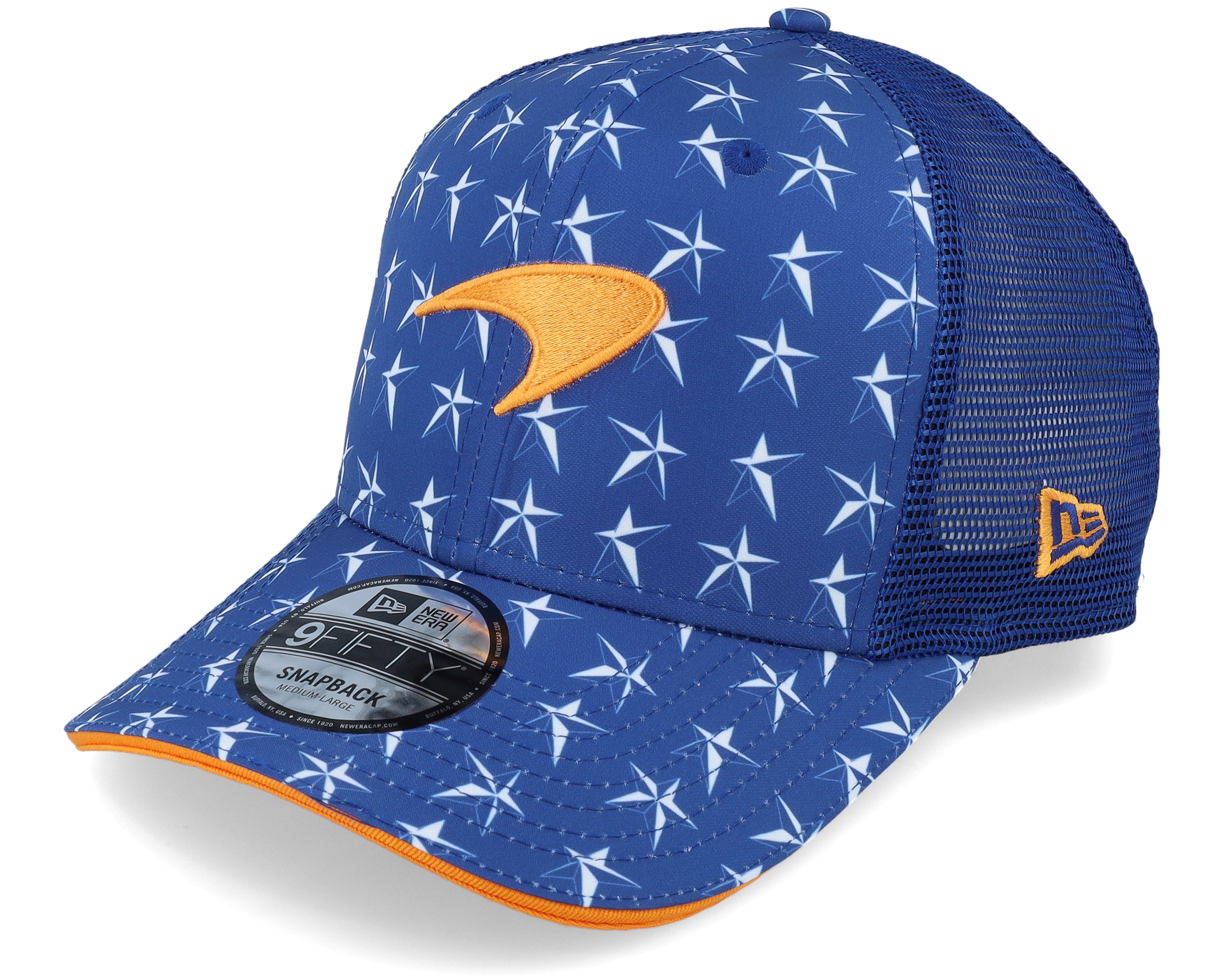 McLaren F1 23 Special Edition Austin 9FIFTY Blue/Orange Trucker ...