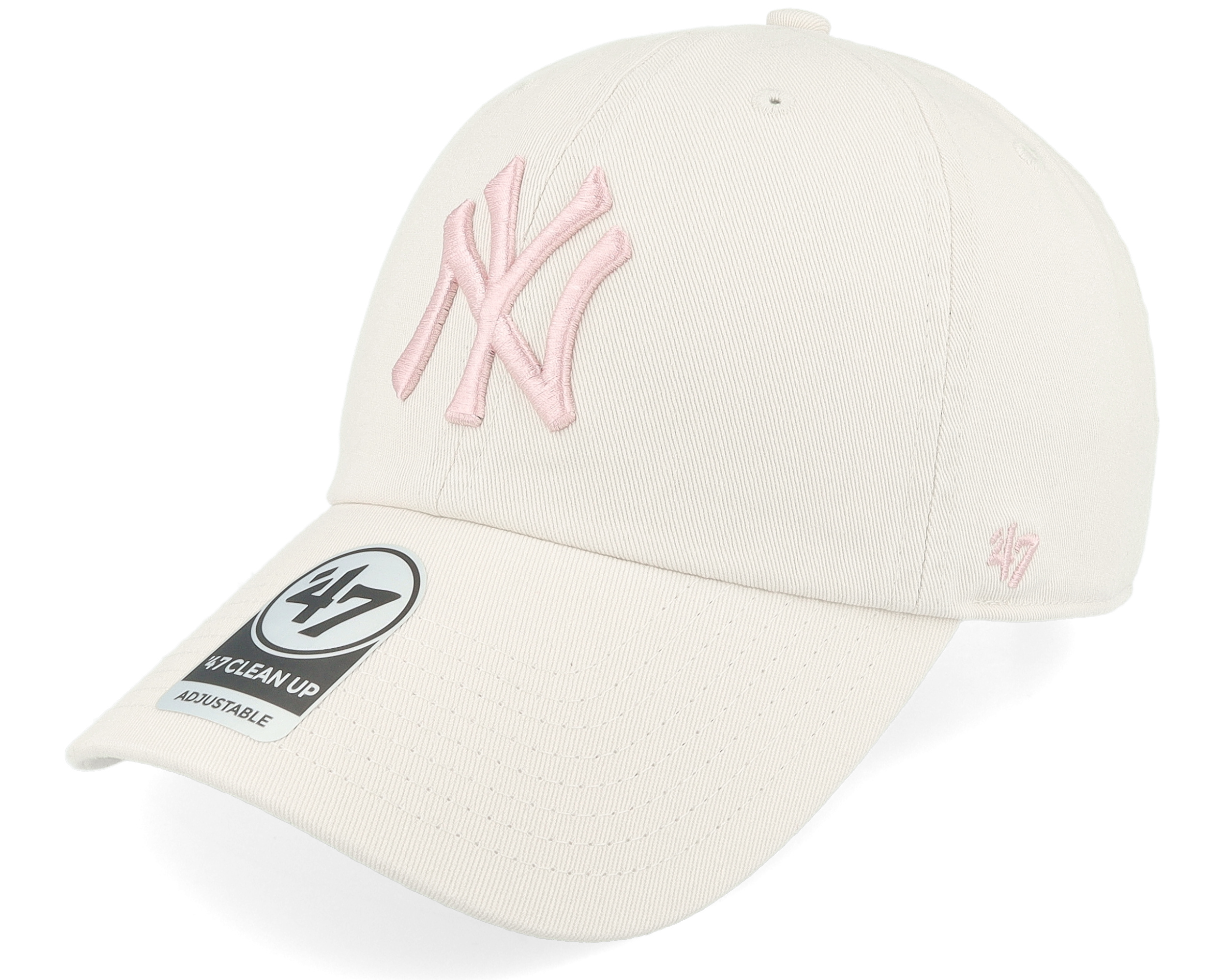 New York Yankees MLB Clean Up Cap Natural/Pink Dad Cap - 47 Brand ...
