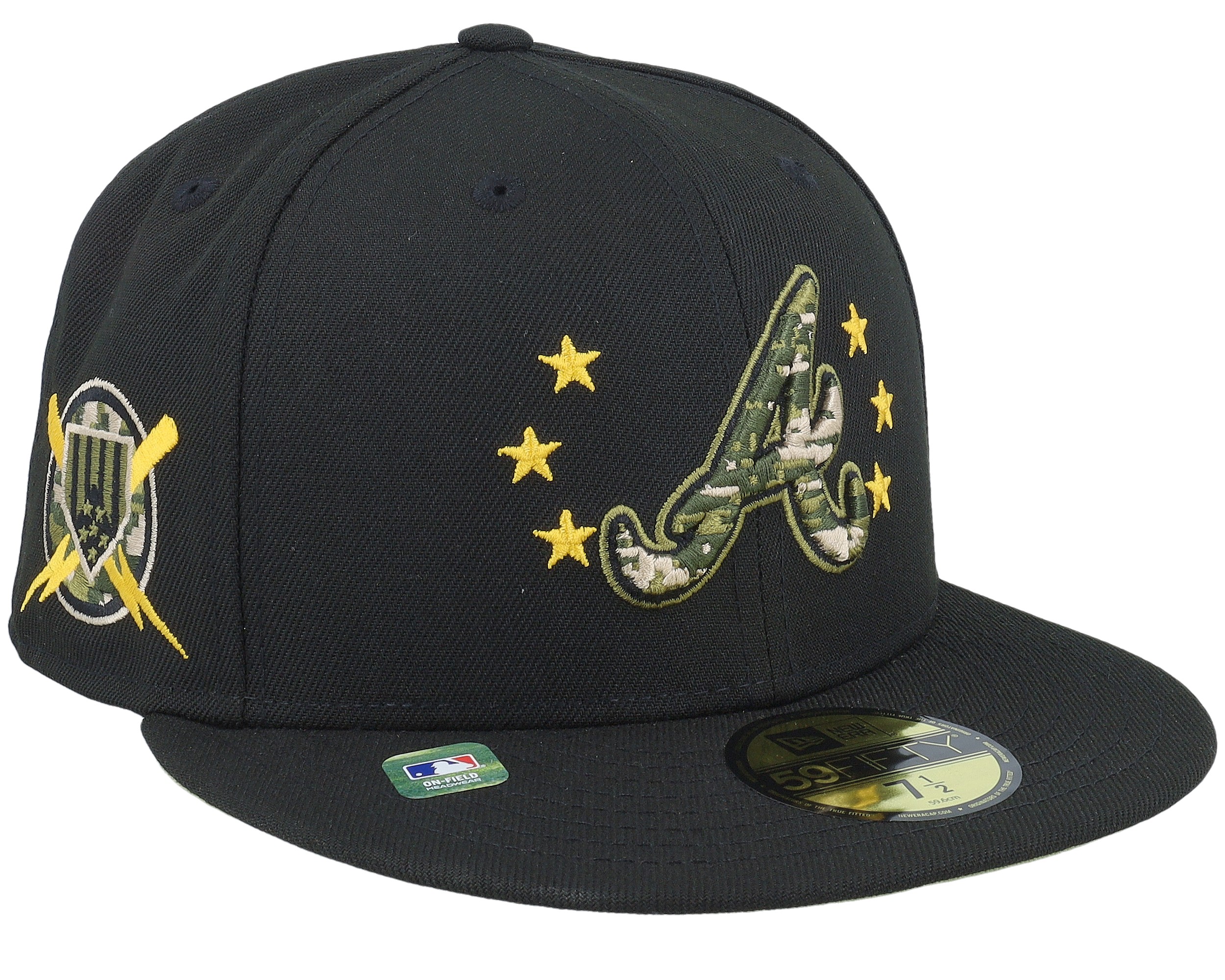 Atlanta Braves Mlb24 Armed Forces Day 59FIFTY Black Fitted ...