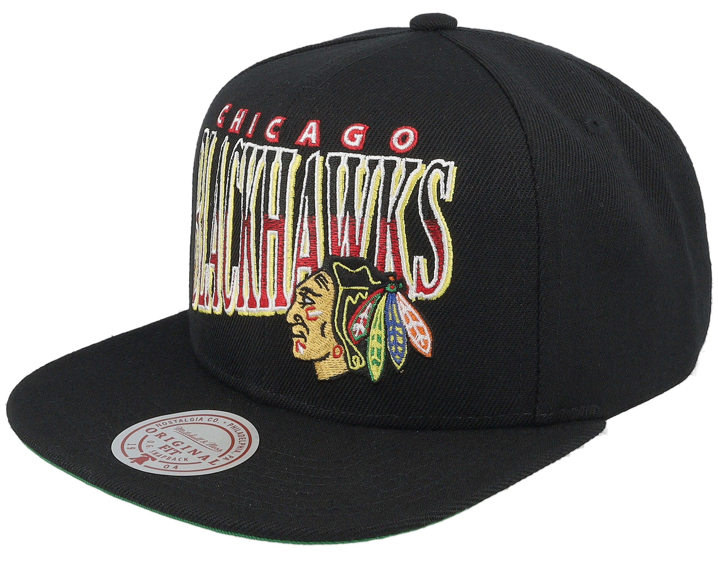 Chicago Blackhawks Line Work Black Snapback | Hatstoreworld.com