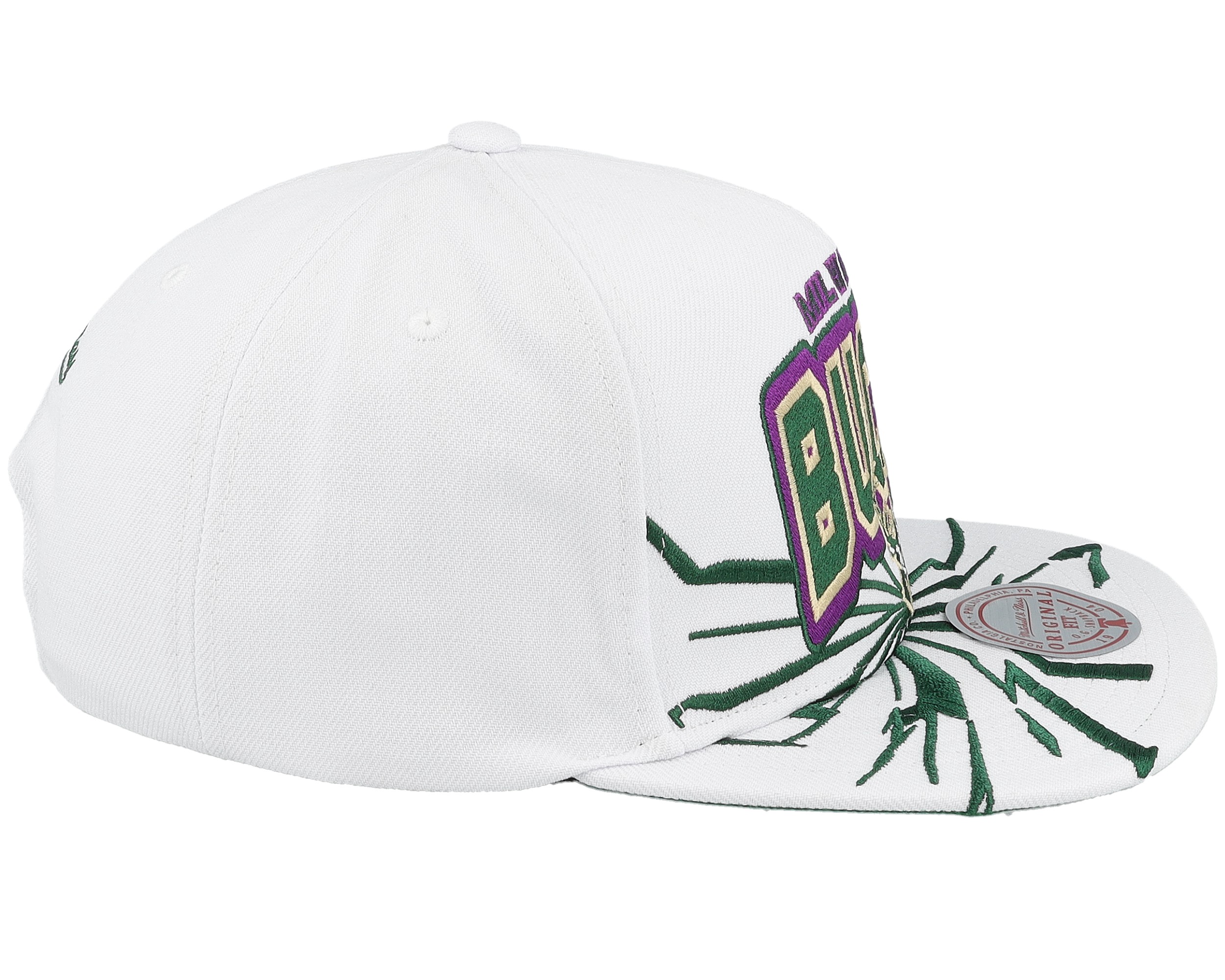 Milwaukee Bucks Aftershock White Snapback - Mitchell & Ness 棒球帽 ...