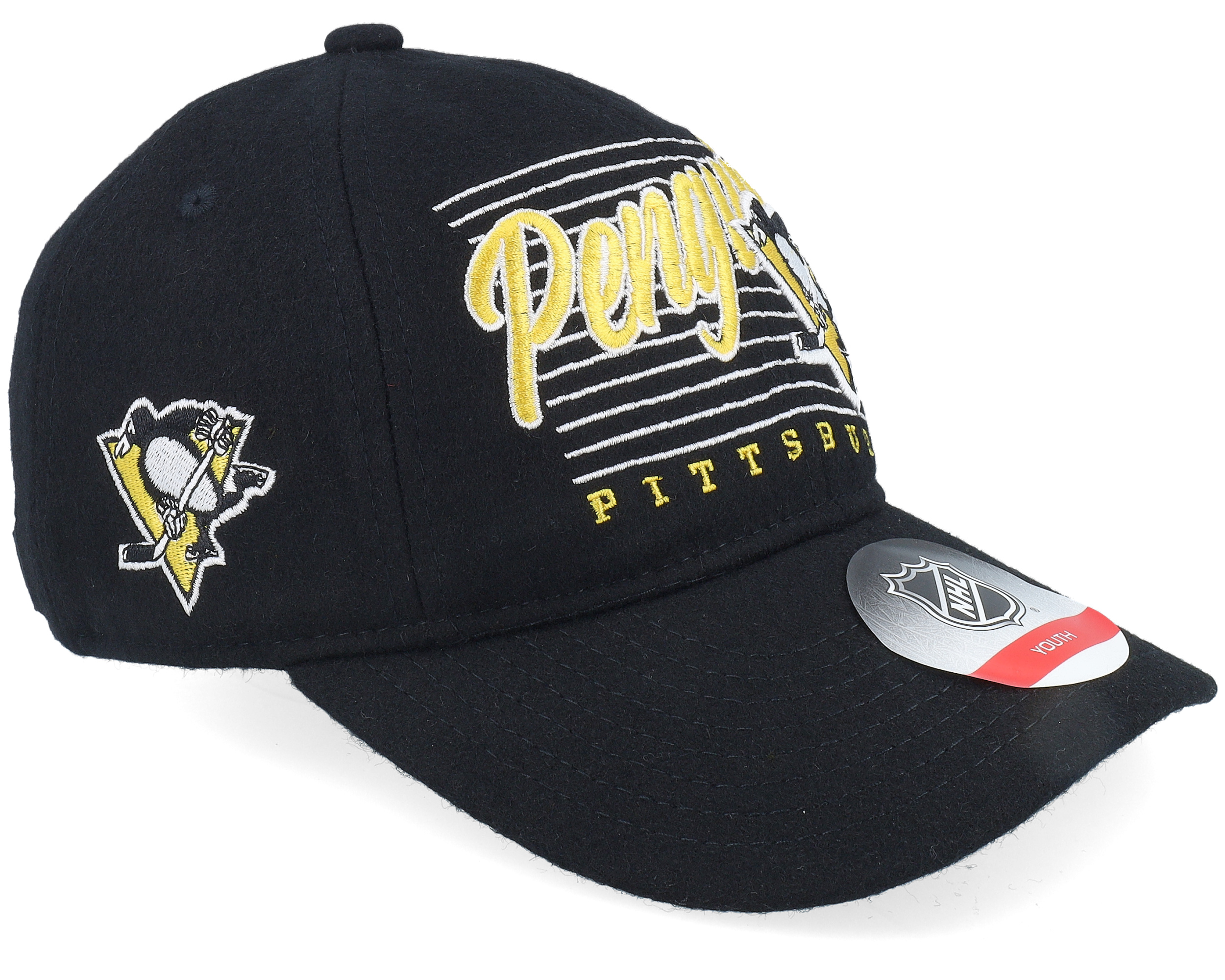 Kids Pittsburgh Penguins Retro Wooly Black Dad Cap - Hatstore.se