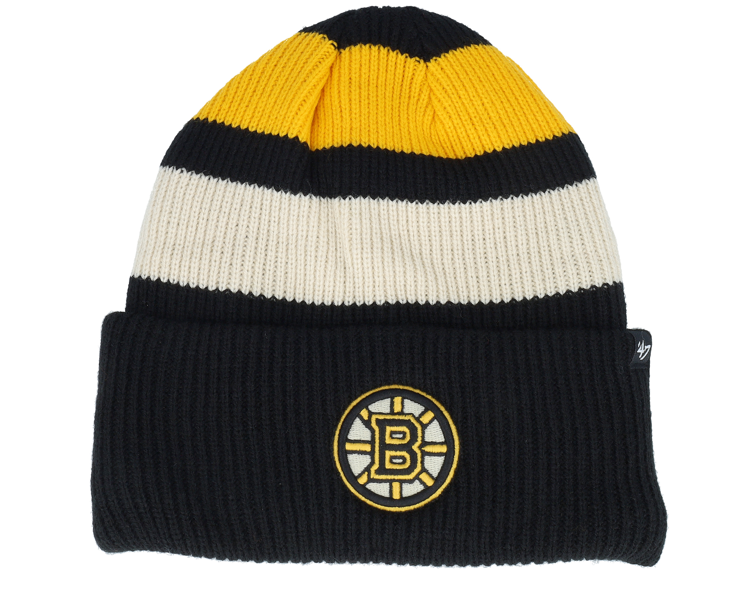 Boston Bruins Clubhouse Jennings 47 Beanie Black/White/Yellow Cuff - 47 ...