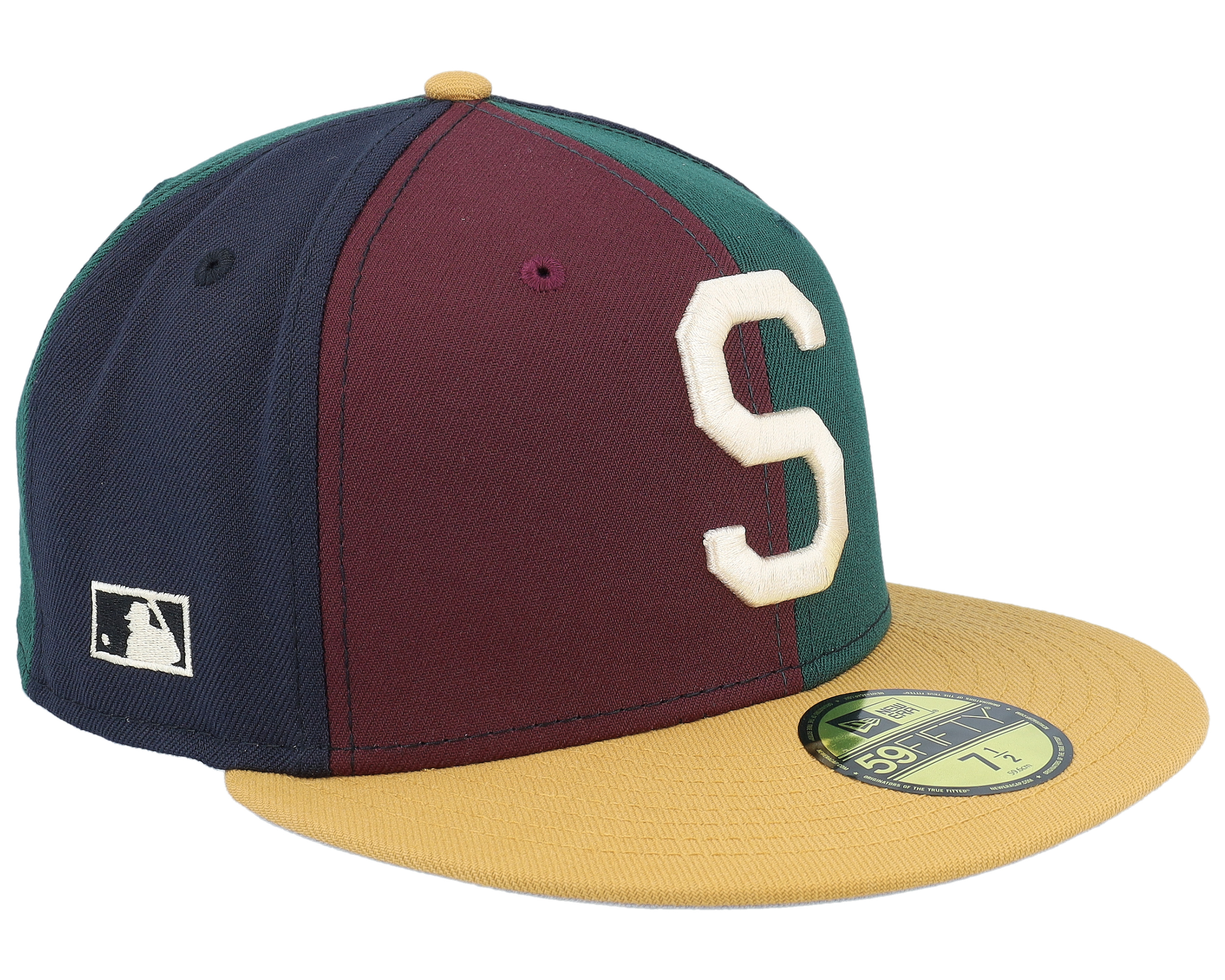 Seattle Pilots Patched Up 59FIFTY Maroon/Dark Green/Navy Fitted ...