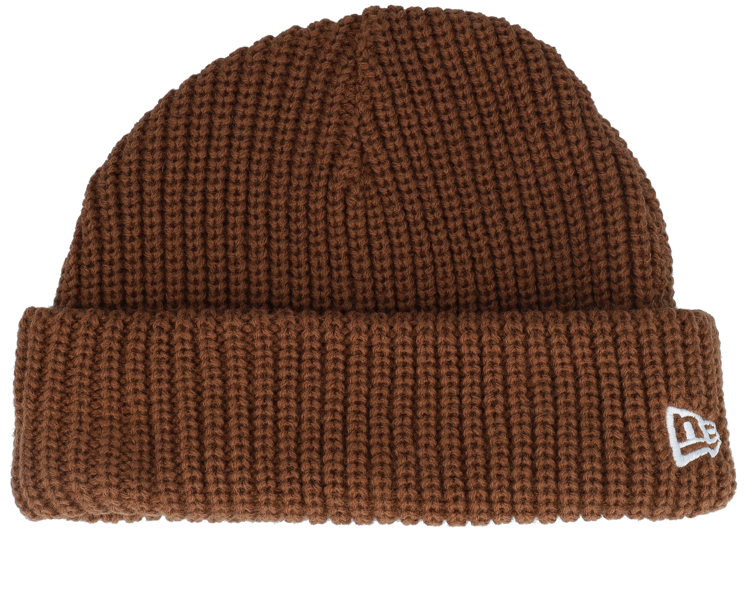 Ribbed Skully Knit Brown Short Beanie - New Era | Hatstore.com