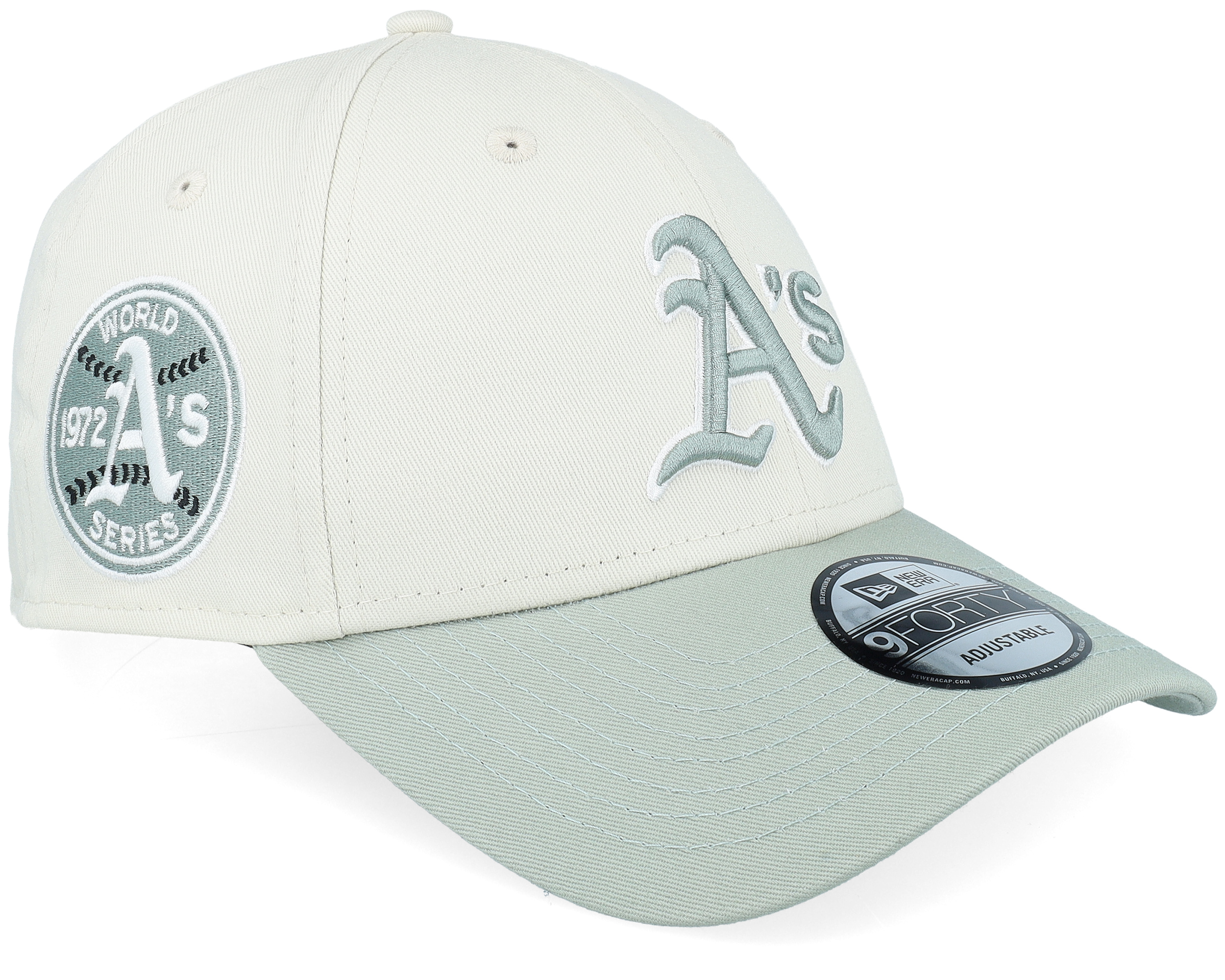 Oakland Athletics World Series Patch 9FORTY Ivory/Evergreen Adjustable ...