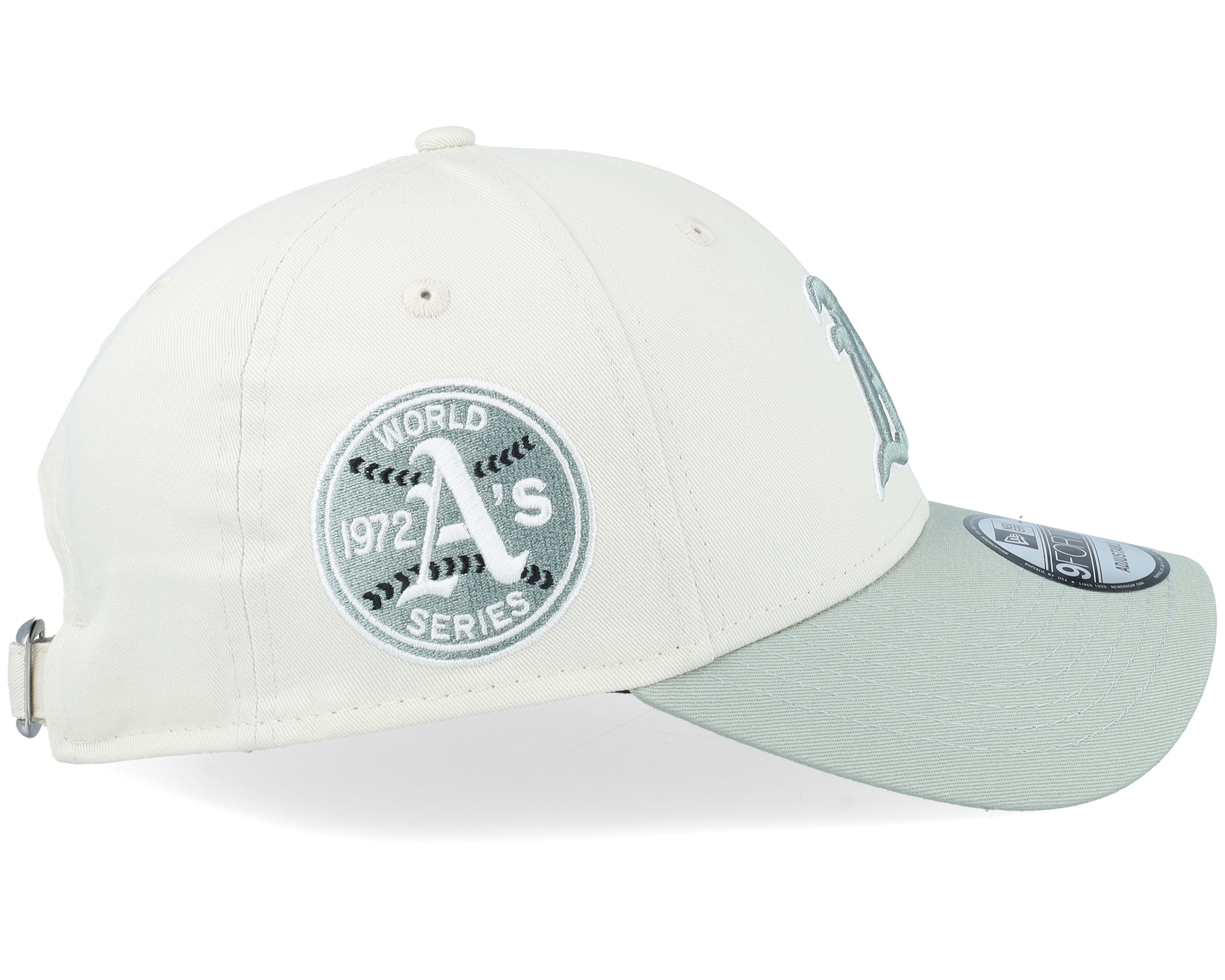 Oakland Athletics World Series Patch 9FORTY Ivory/Evergreen Adjustable ...