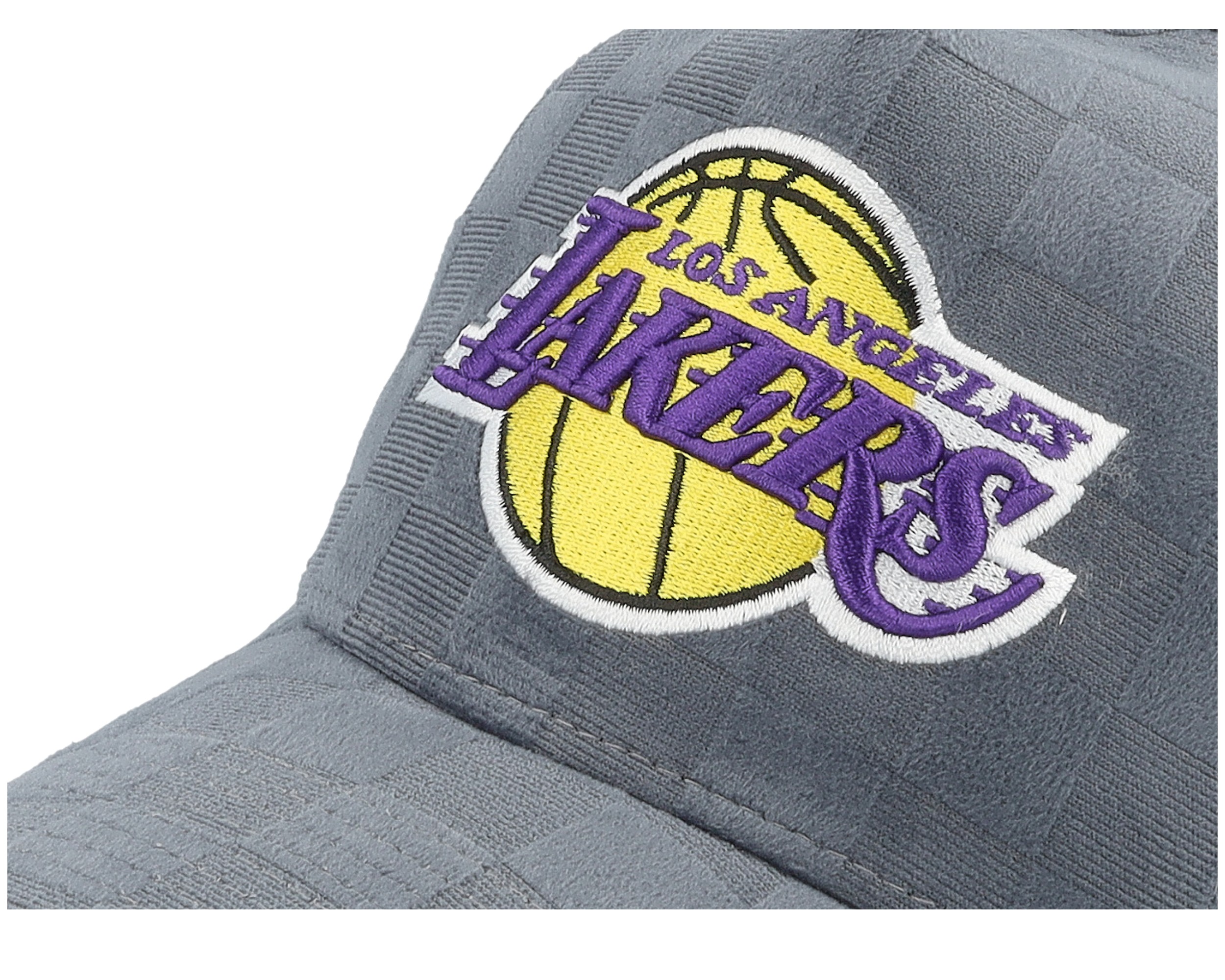 Los Angeles Lakers Tonal Check Trucker Grey A-frame Trucker - New Era ...