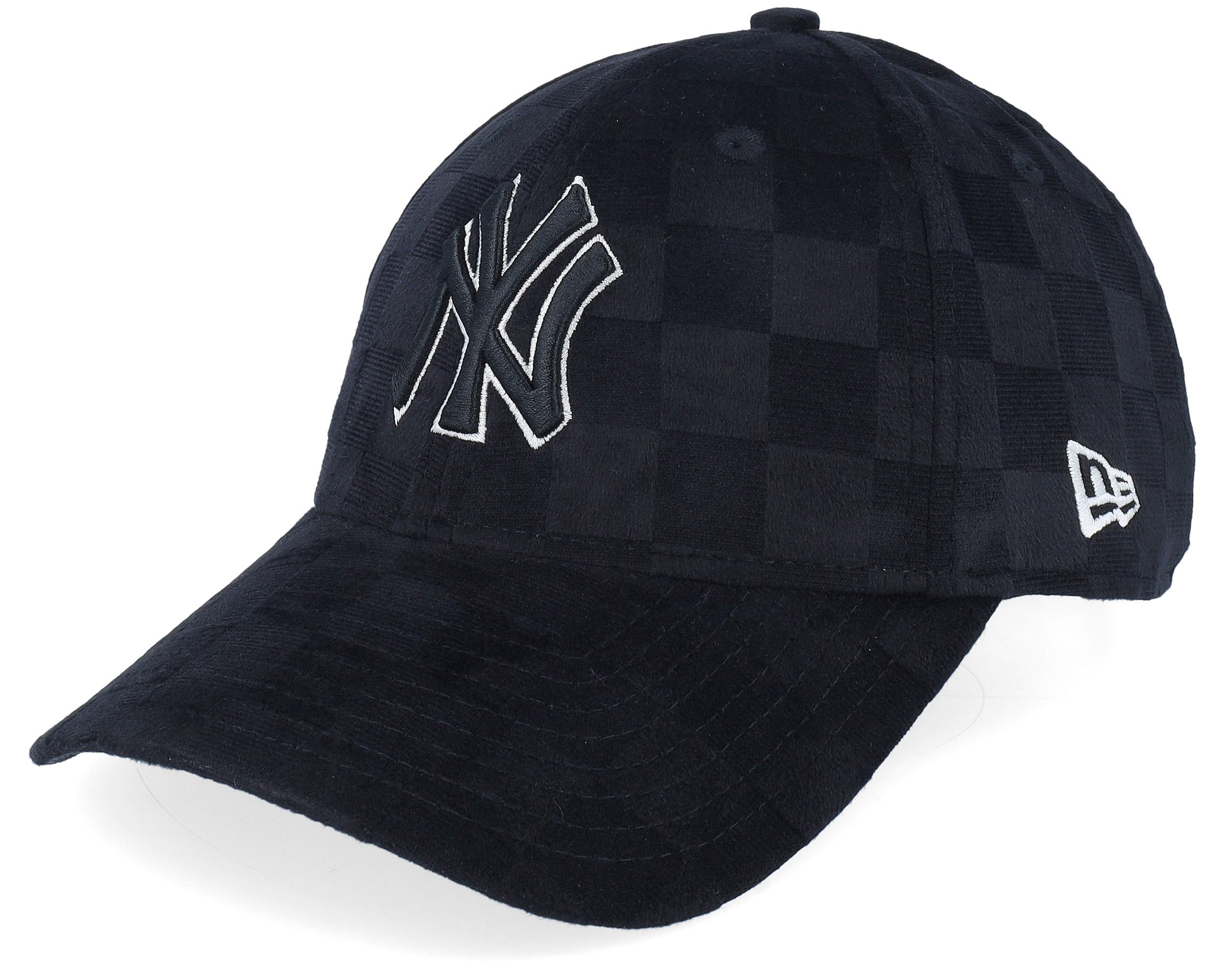 New York Yankees Tonal Check 9FORTY Black Adjustable | Hatstore.com