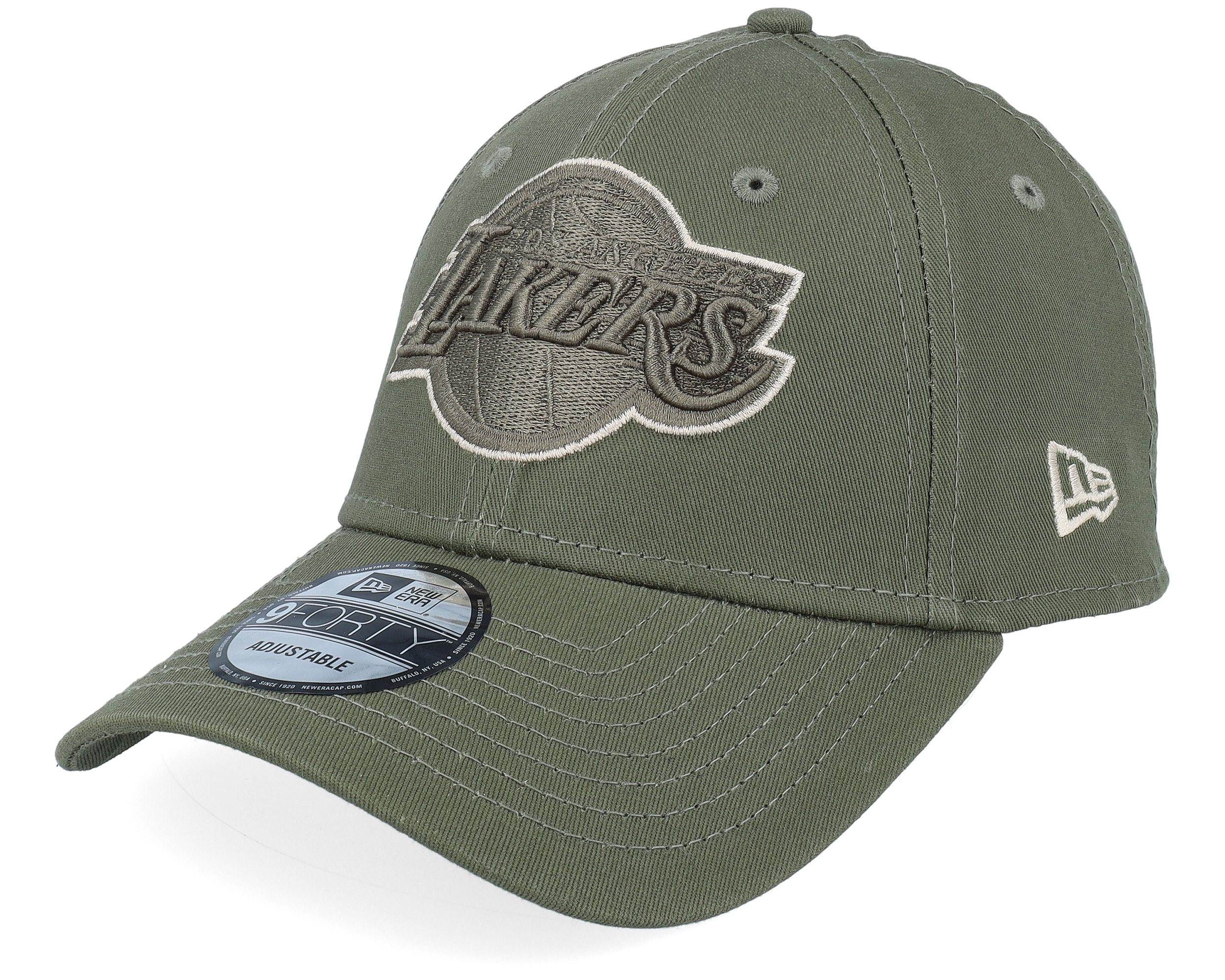 Los Angeles Lakers Team Outline 9FORTY Olive Adjustable - New Era หมวก ...