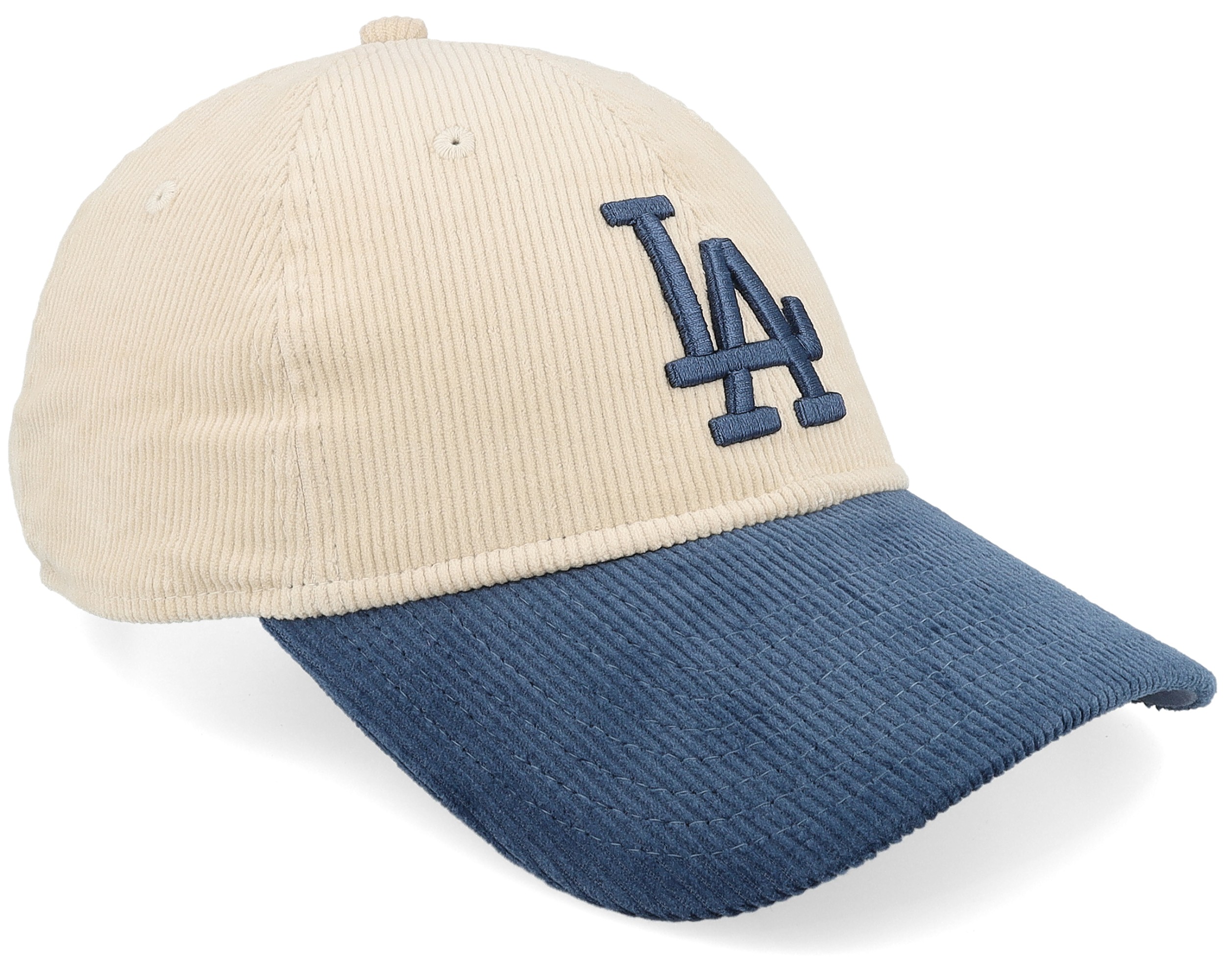 Los Angeles Dodgers Block Corduroy 9TWENTY Ivory/Royal Dad Cap - New ...
