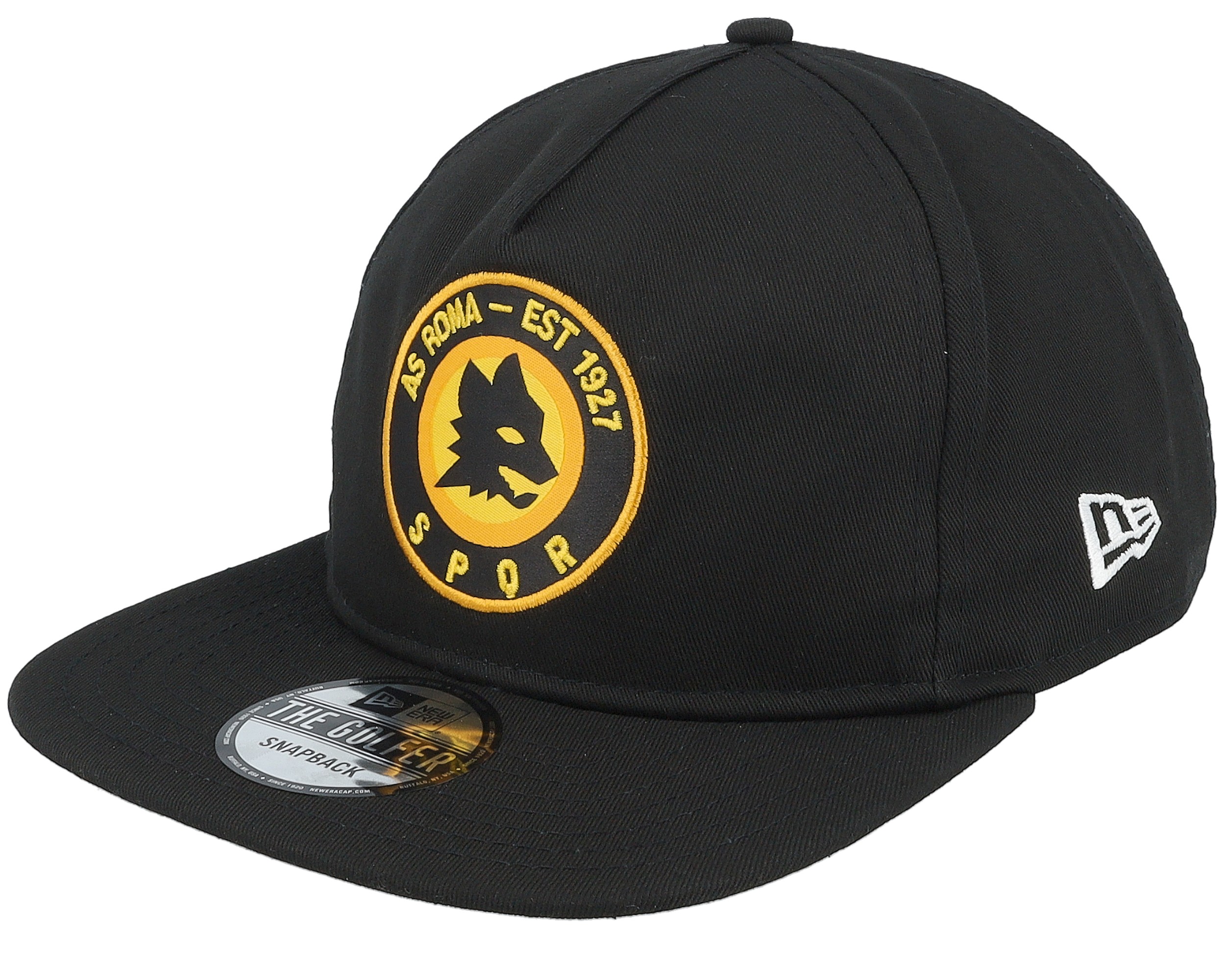 AS Roma SPQR Golfer Black Snapback - New Era | Hatstore.com