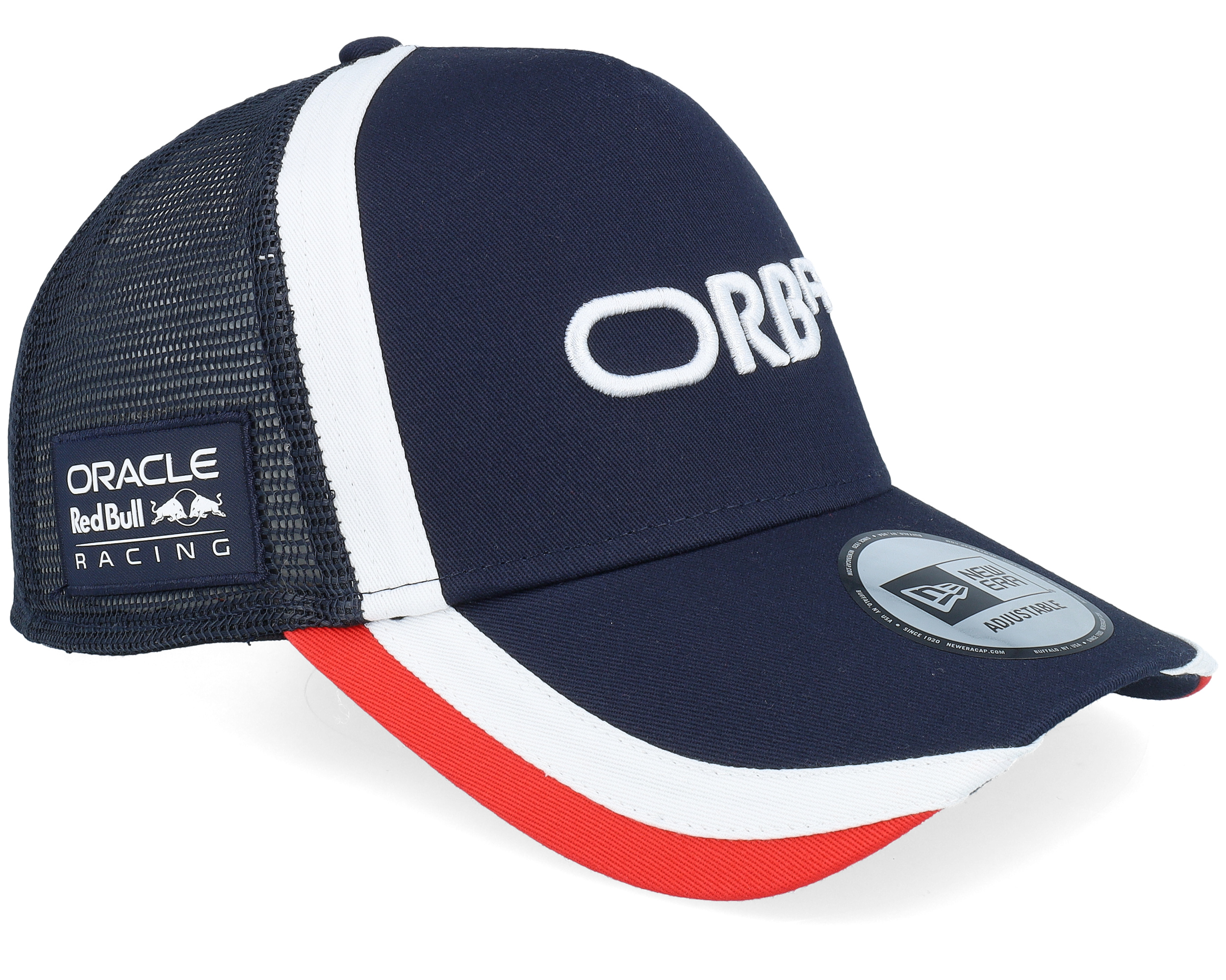 Red Bull Racing F1 25 Retro E-Frame Navy A-frame Trucker | Hatstore.com