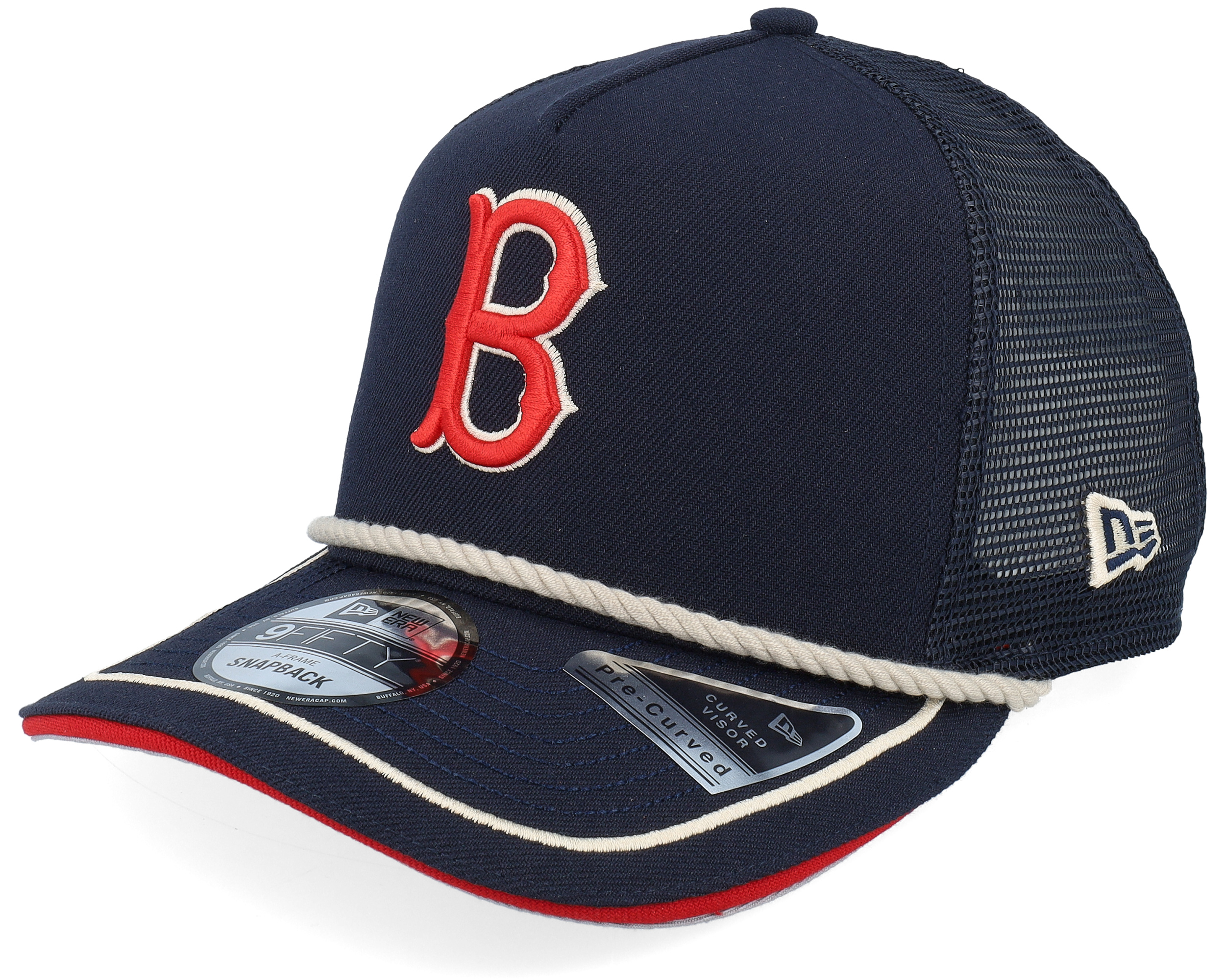 Boston Red Sox Vintage Team Rope 9FIFTY Navy A-frame Trucker - New Era ...