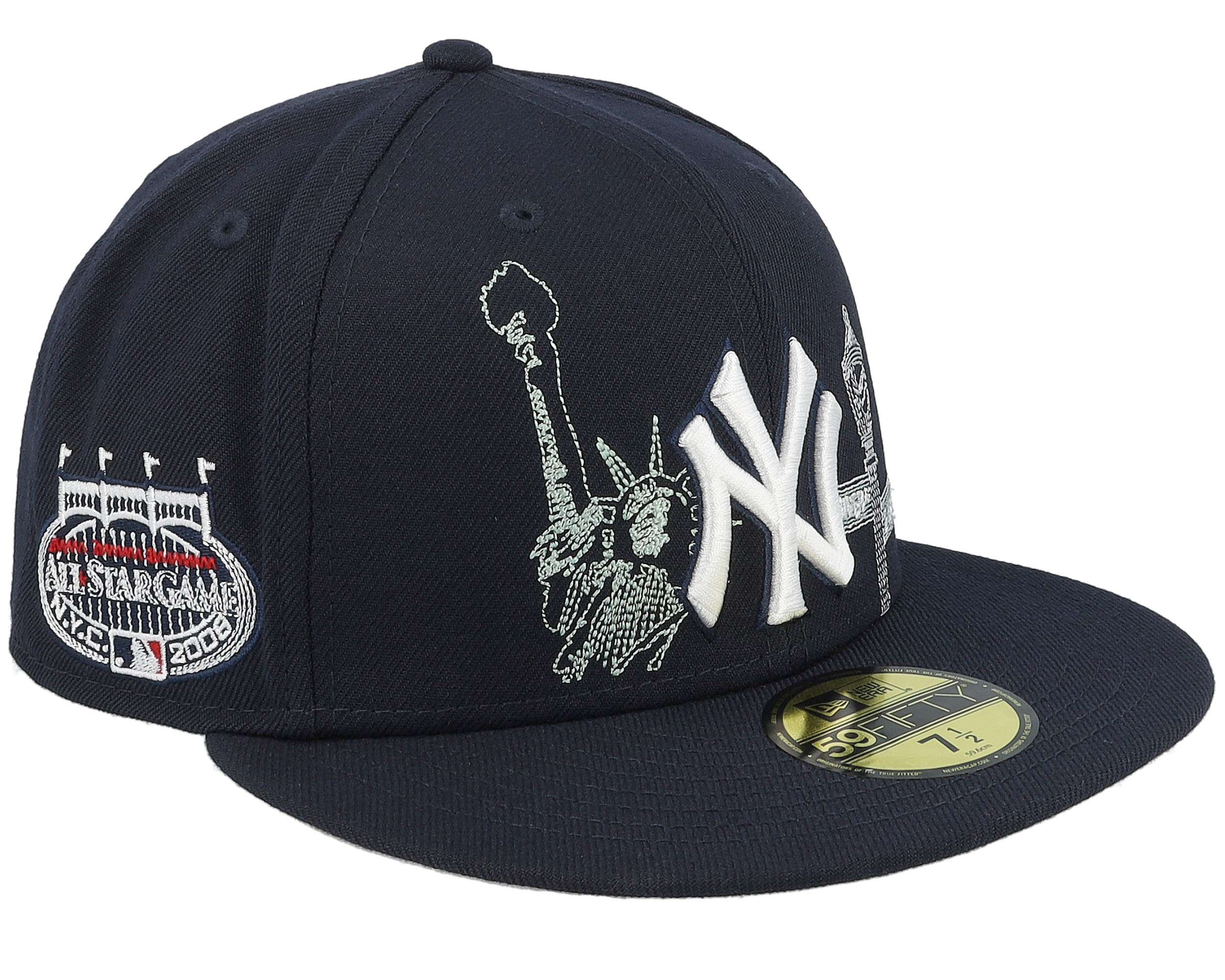 New York Yankees State Stitch Navy Fitted - New Era | Hatstore.com