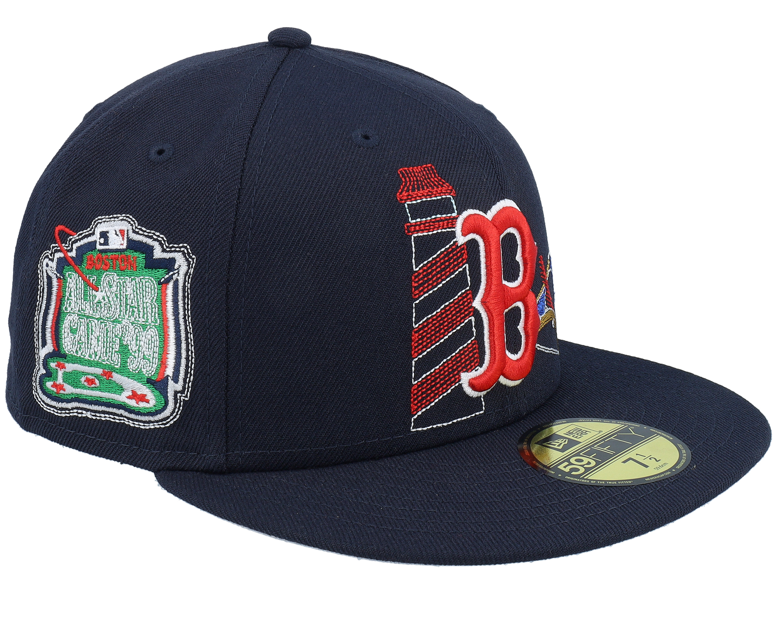Boston Red Sox State Stitch Navy Fitted | Hatstore.com