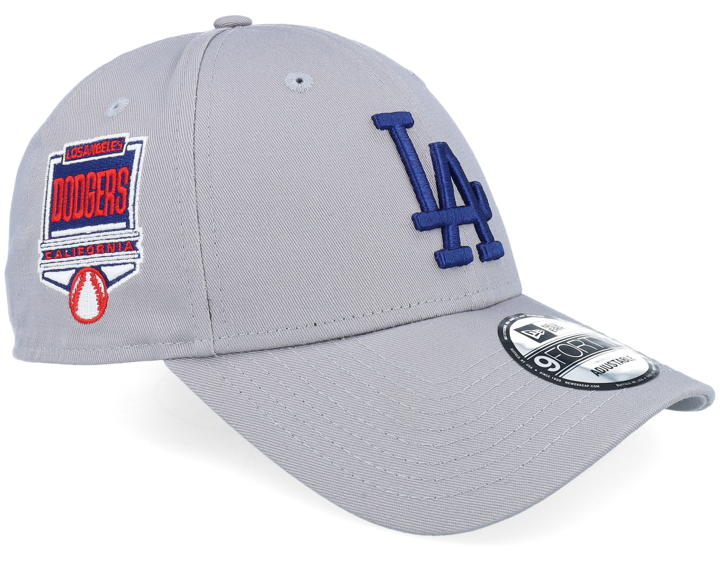 Los Angeles Dodgers Side Patch 9FORTY Grey/Navy Adjustable ...
